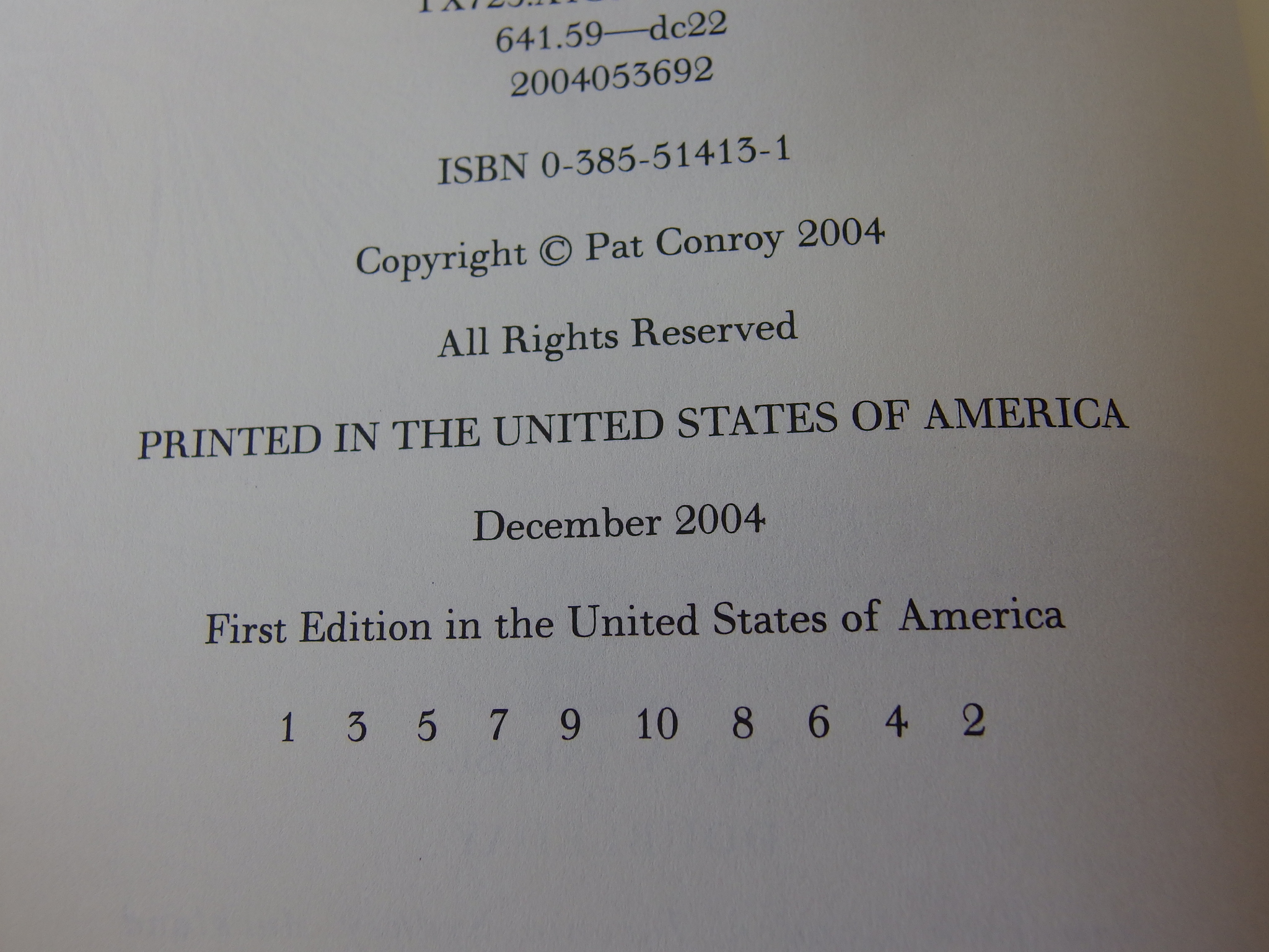 The Pat Conroy Cookbook: Recipes of My Life by Conroy, Pat; Pollak ...