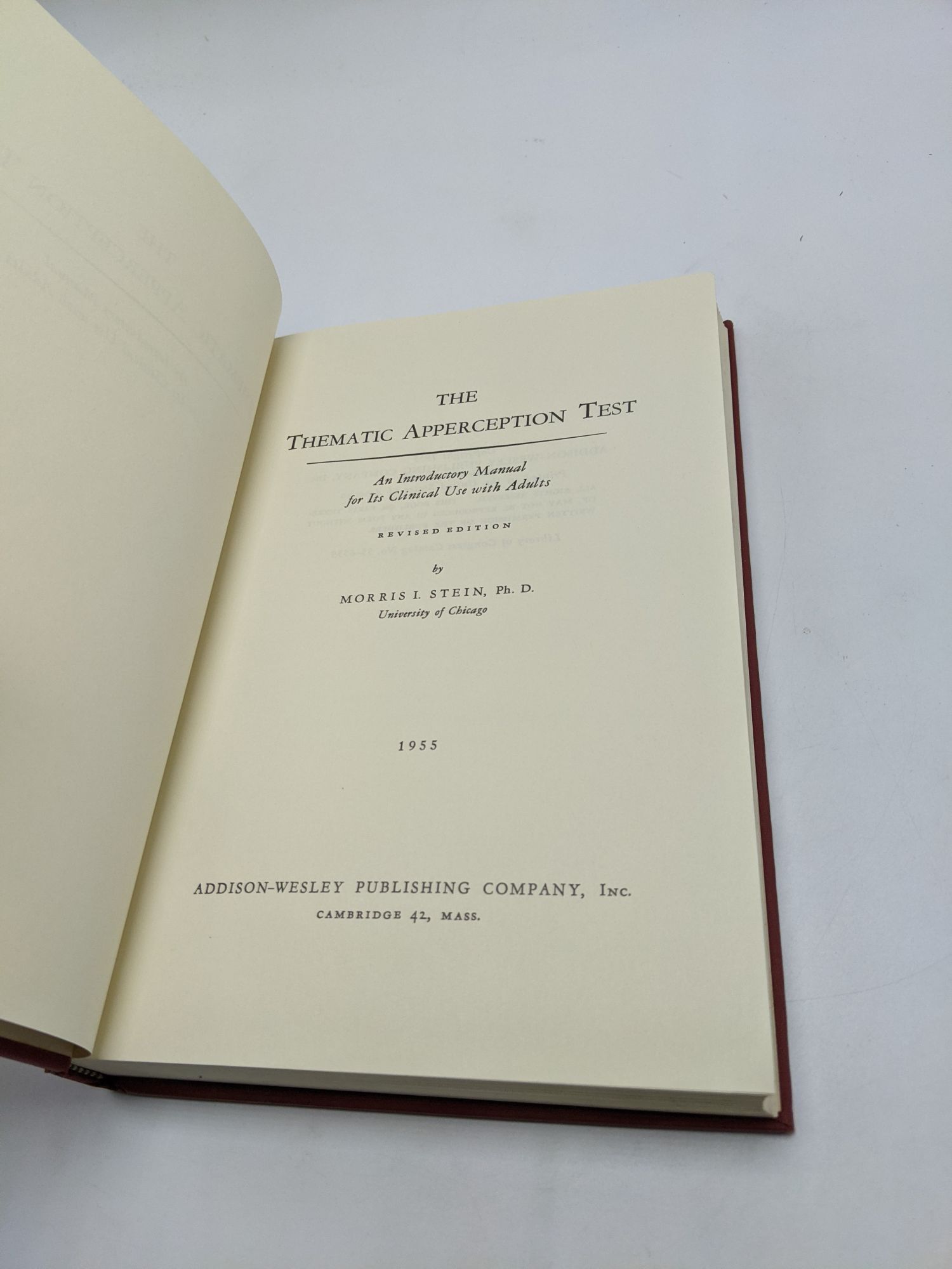 The Thematic Apperception Test: An Introductory Manual for its Clinical ...