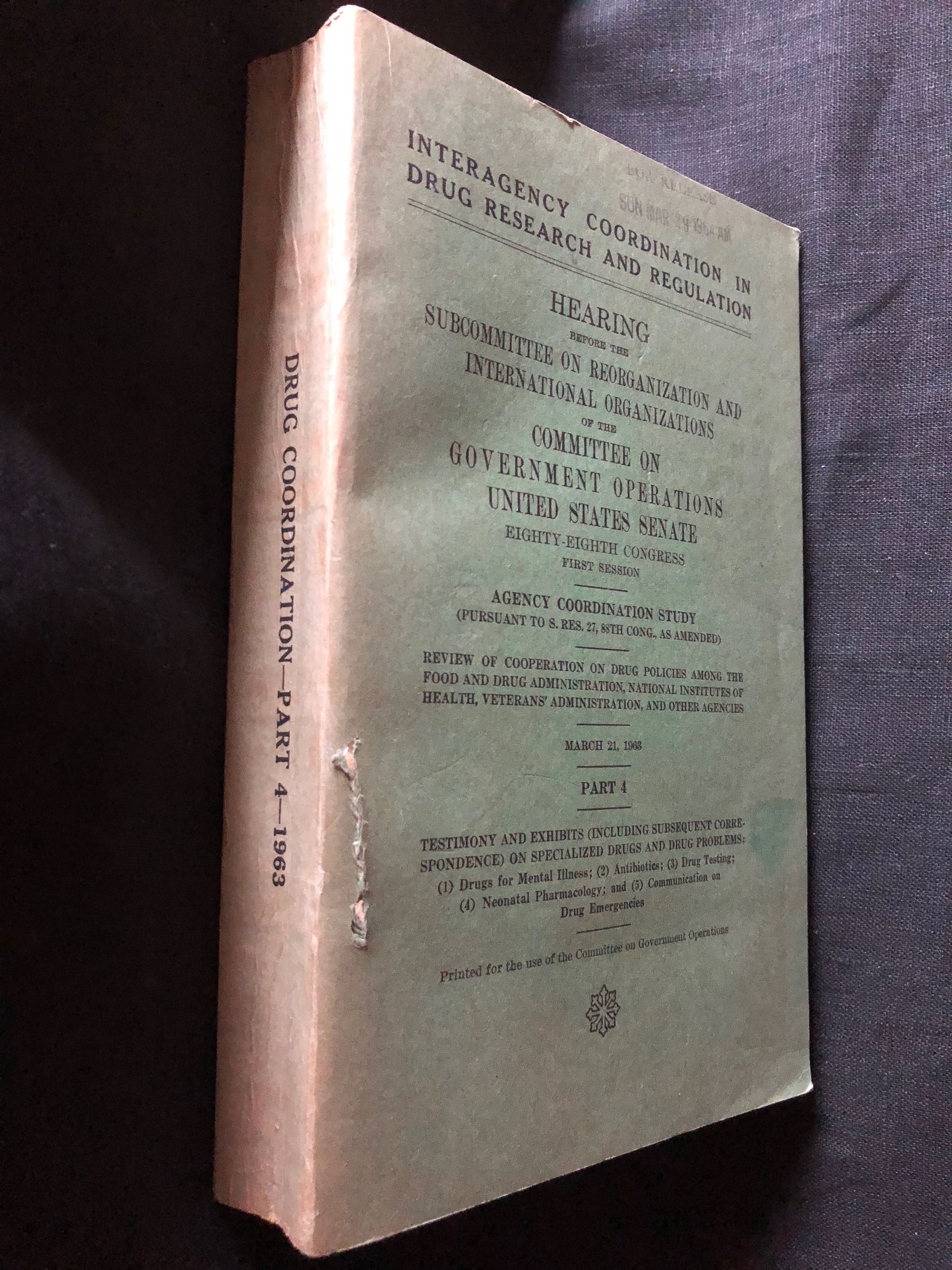 Interagency Coordination in Drug Research and Regulation. Hearing ...
