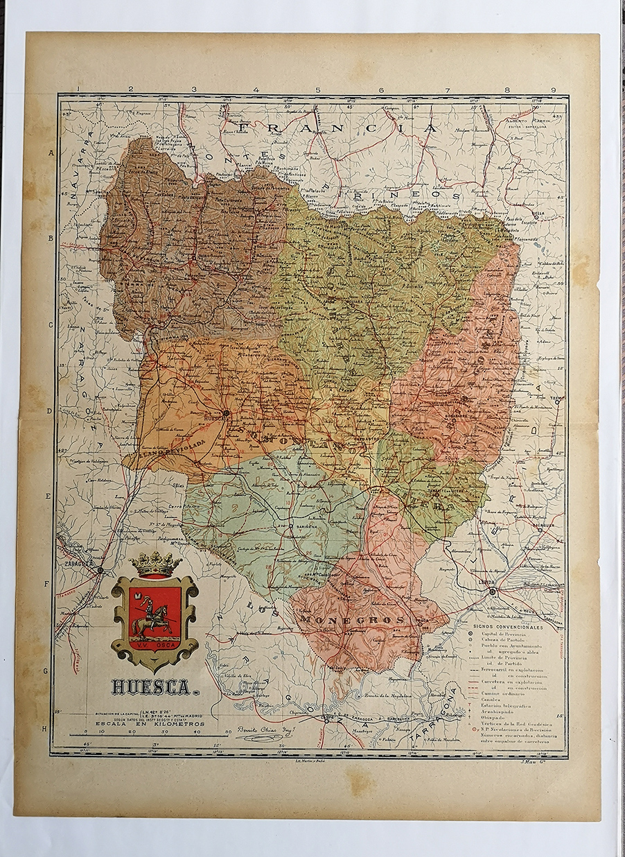 Mapa. Provincia de Huesca. Instituto Geográfico y Estadístico. de Chias ...