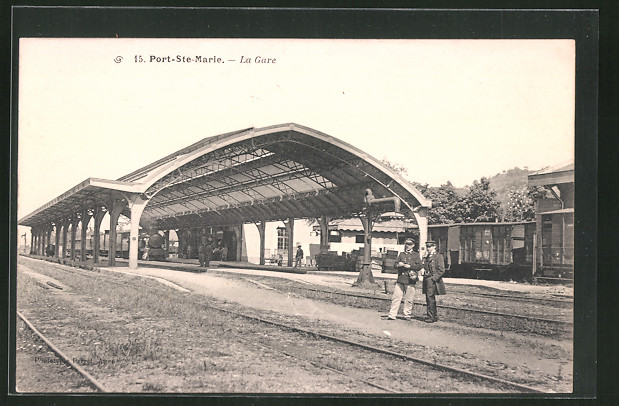 Ansichtskarte Port-Ste-Marie, La Gare, Bahnhof: Manuskript ...