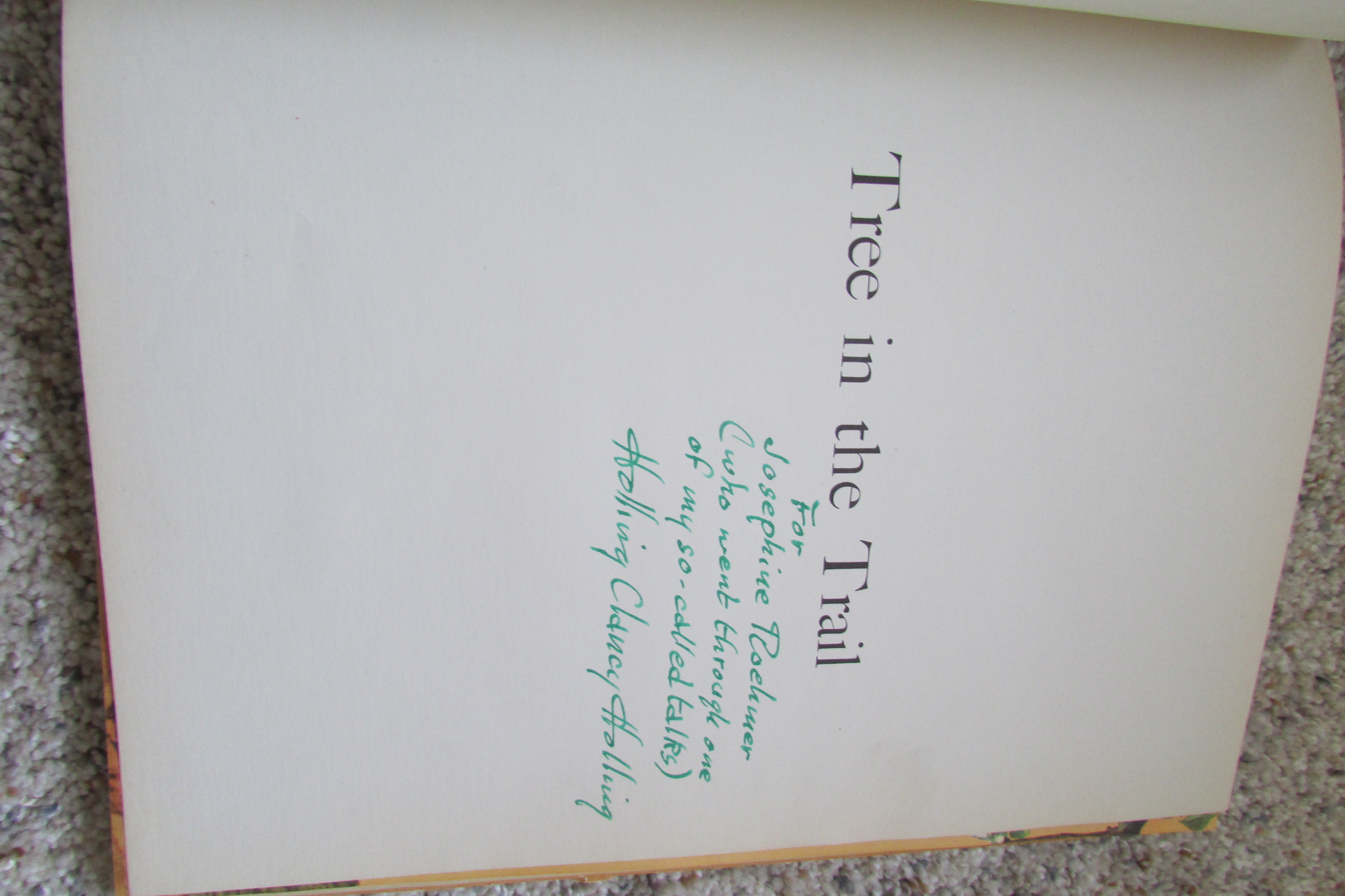 Tree in the Trail -- Signed by Holling, Holling Clancy: Near Fine ...