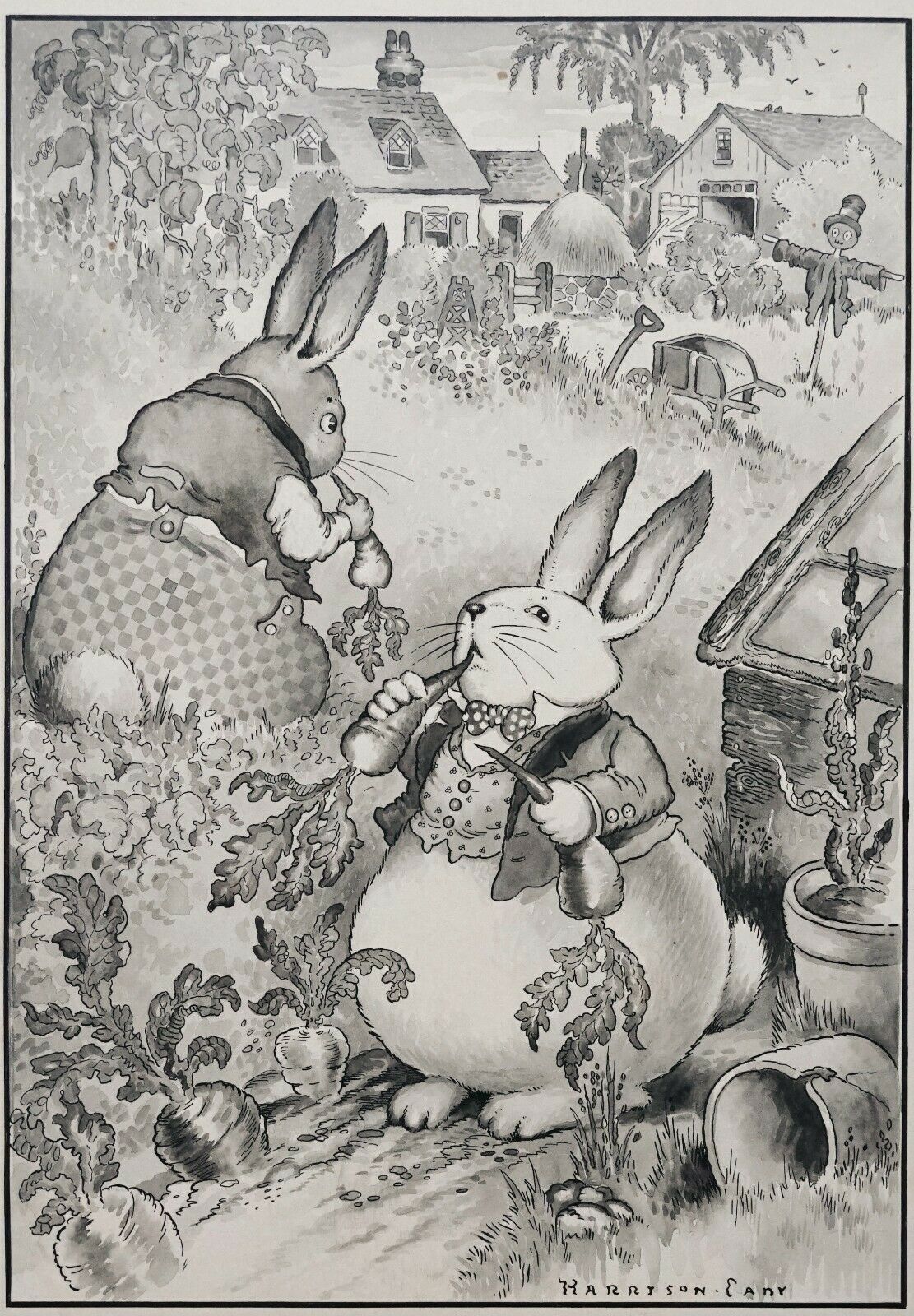 HARRISON CADY~ "PETER RABBIT" ORIGINAL STUNNING FINAL PUBLISHED PEN AND ...