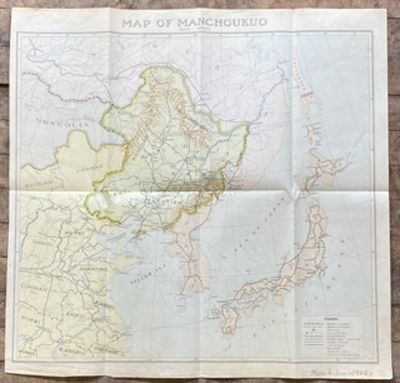[MAP OF MANCHURIA] MANCHUKUO 1936.: VG/NO DUSTJACKET WallChart ...
