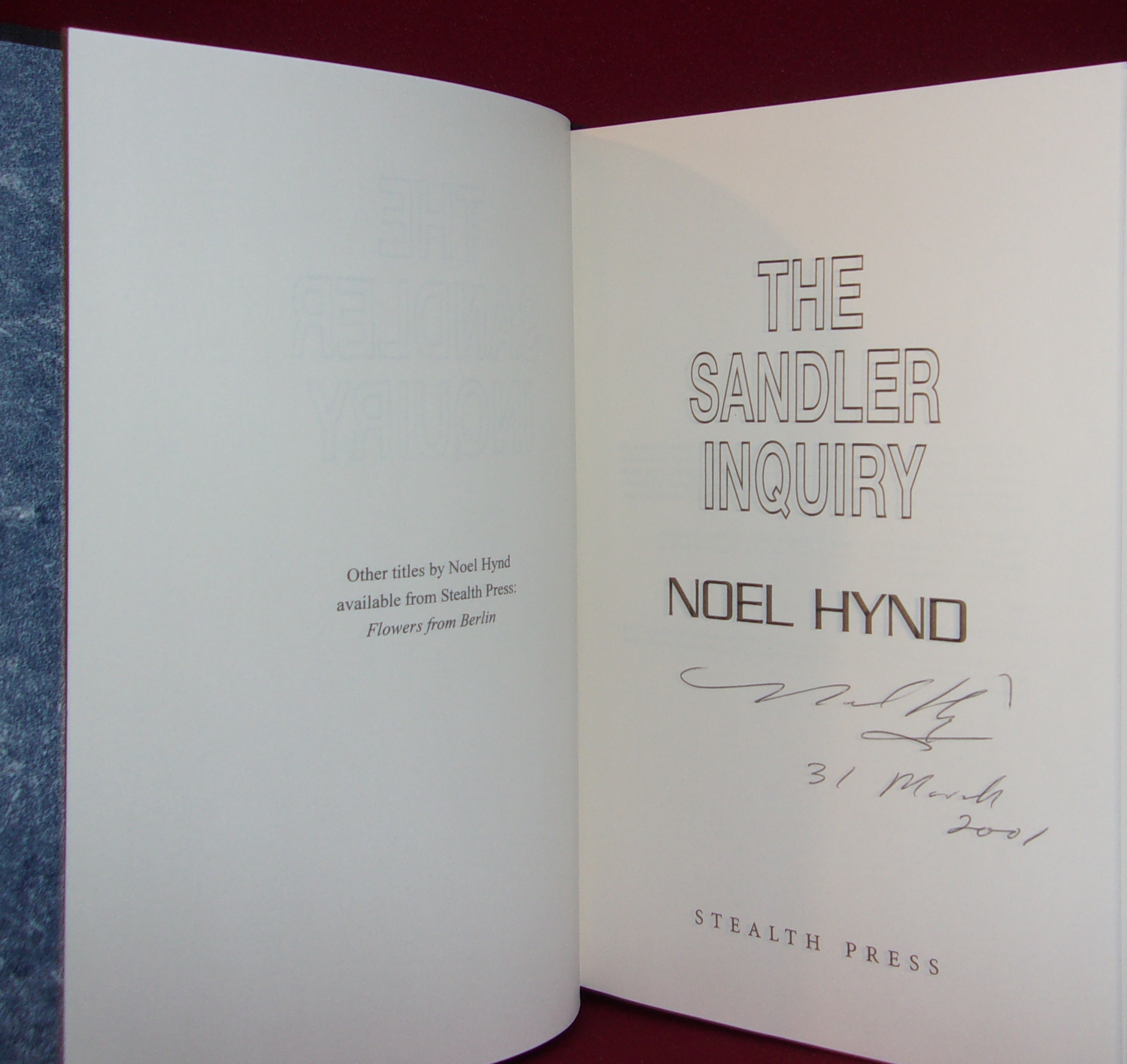 THE SANDLER INQUIRY by Hynd, Noel: Fine Hardcover 1st Edition ...