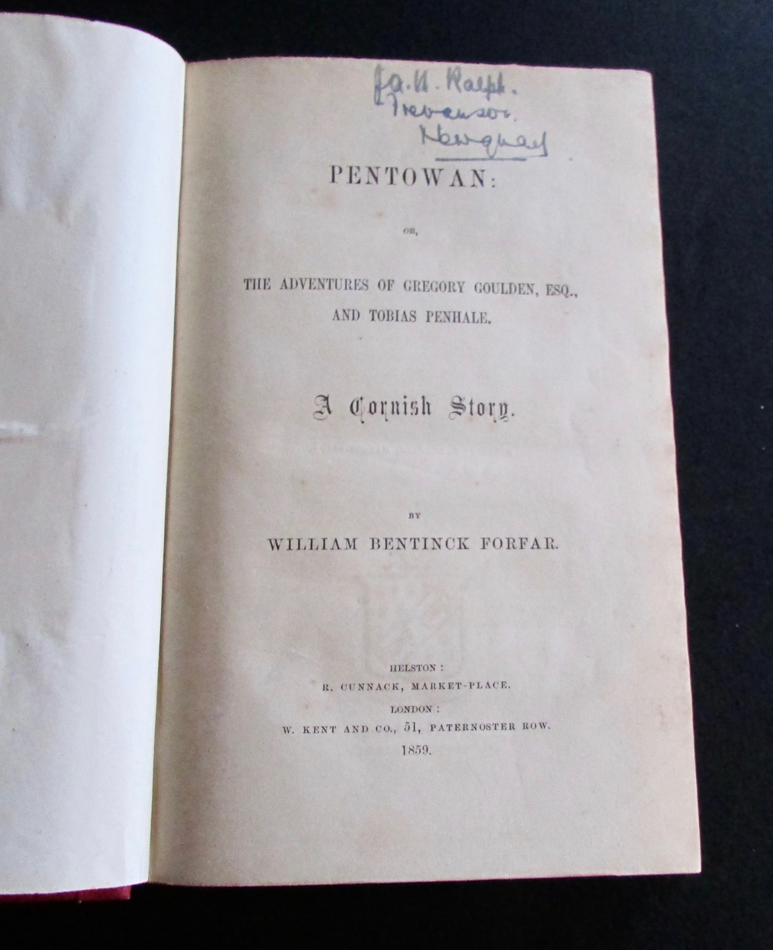 PENTOWAN Or The Adventures Of Gregory Golden Esq, & Tobias Penhale by ...