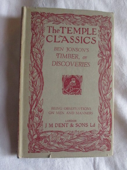 Timber, or Discoveries by Ben Jonson: Very Good Hardcover (1951 ...