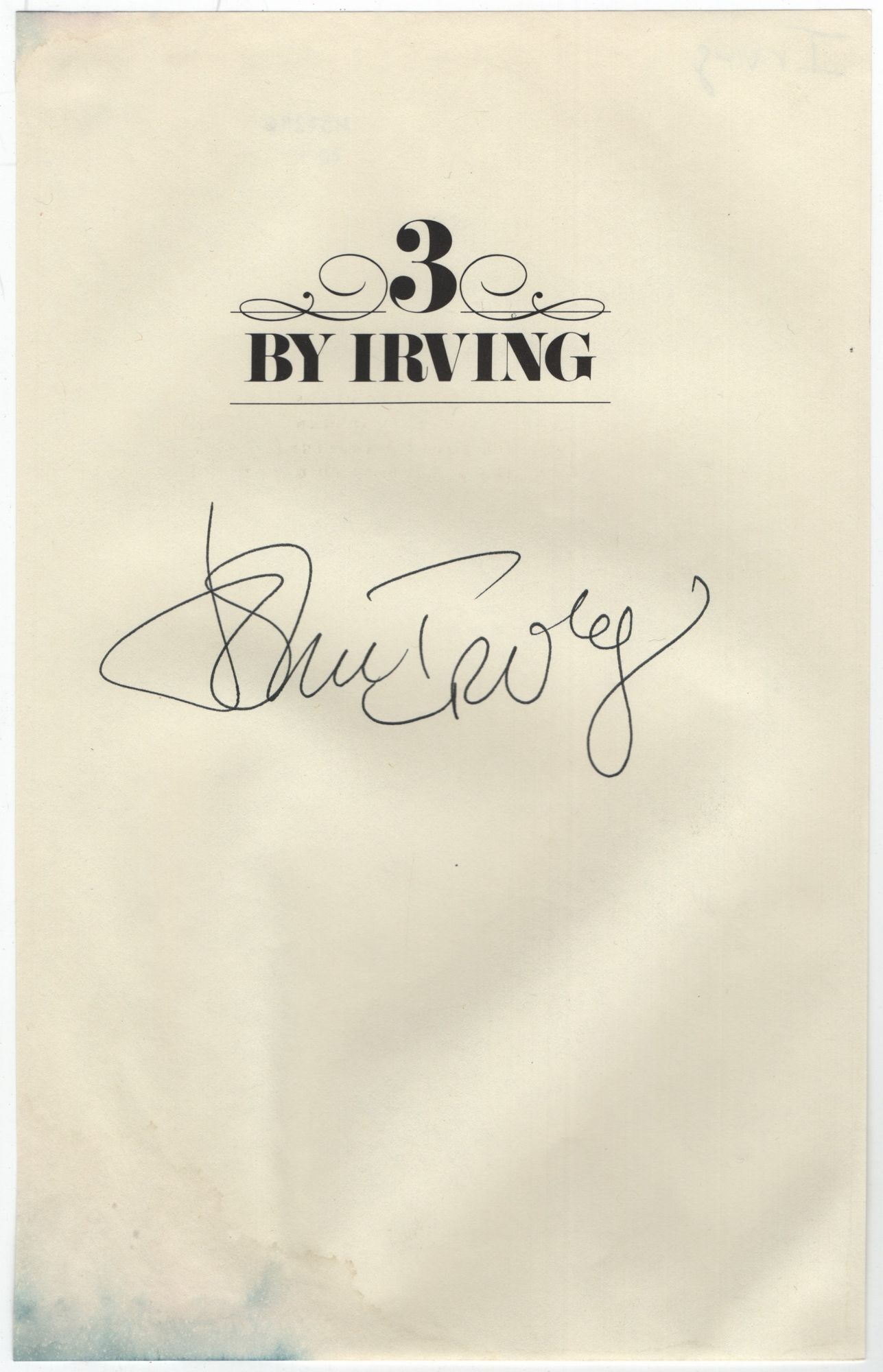 Autograph by IRVING, John: Near Fine Unbound Signed by Author(s ...