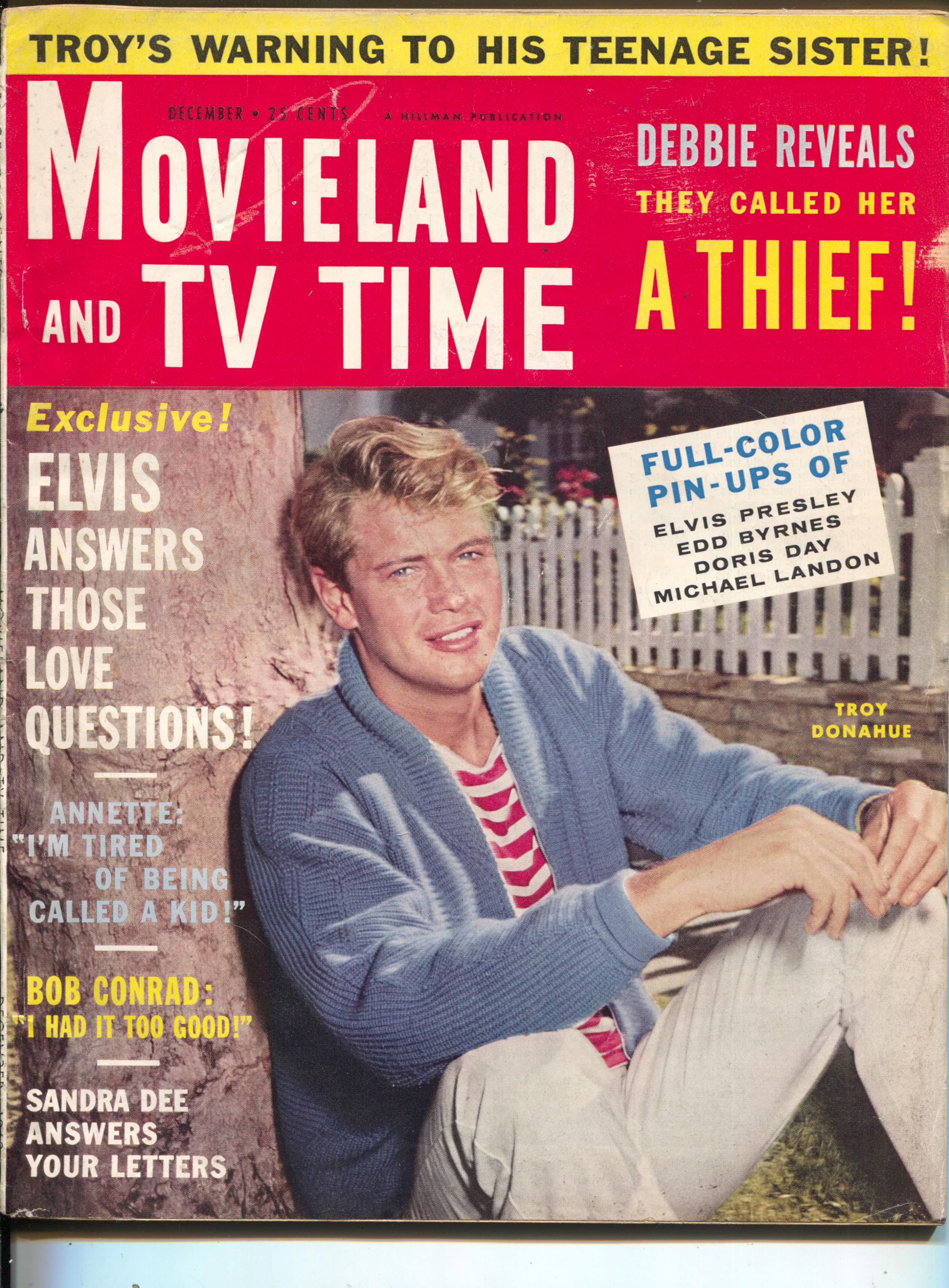 Movieland And TV Time-Tab Hunter-Elvis-December-1960: (1960) Magazine ...