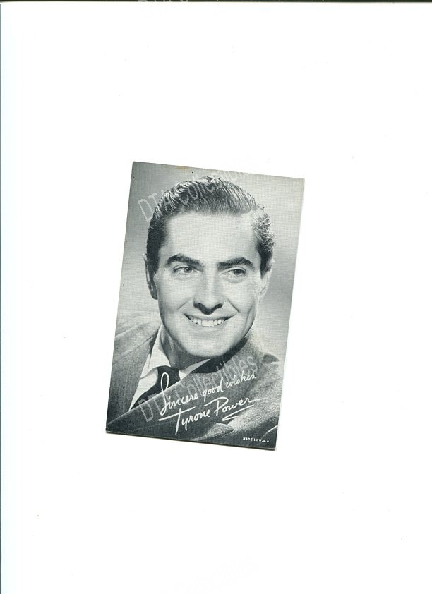 TYRONE POWER-ARCADE CARD-1950'S-PORTRAIT!!! FN: Fine Softcover ...