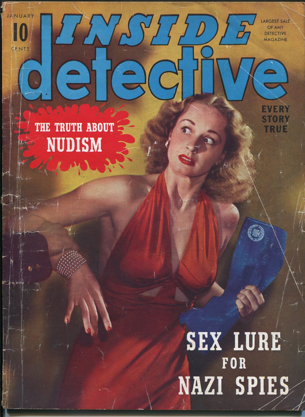 Inside Detective 1/1942-Dell-exploitation-WWII-nudism menace-Nazi-VG ...
