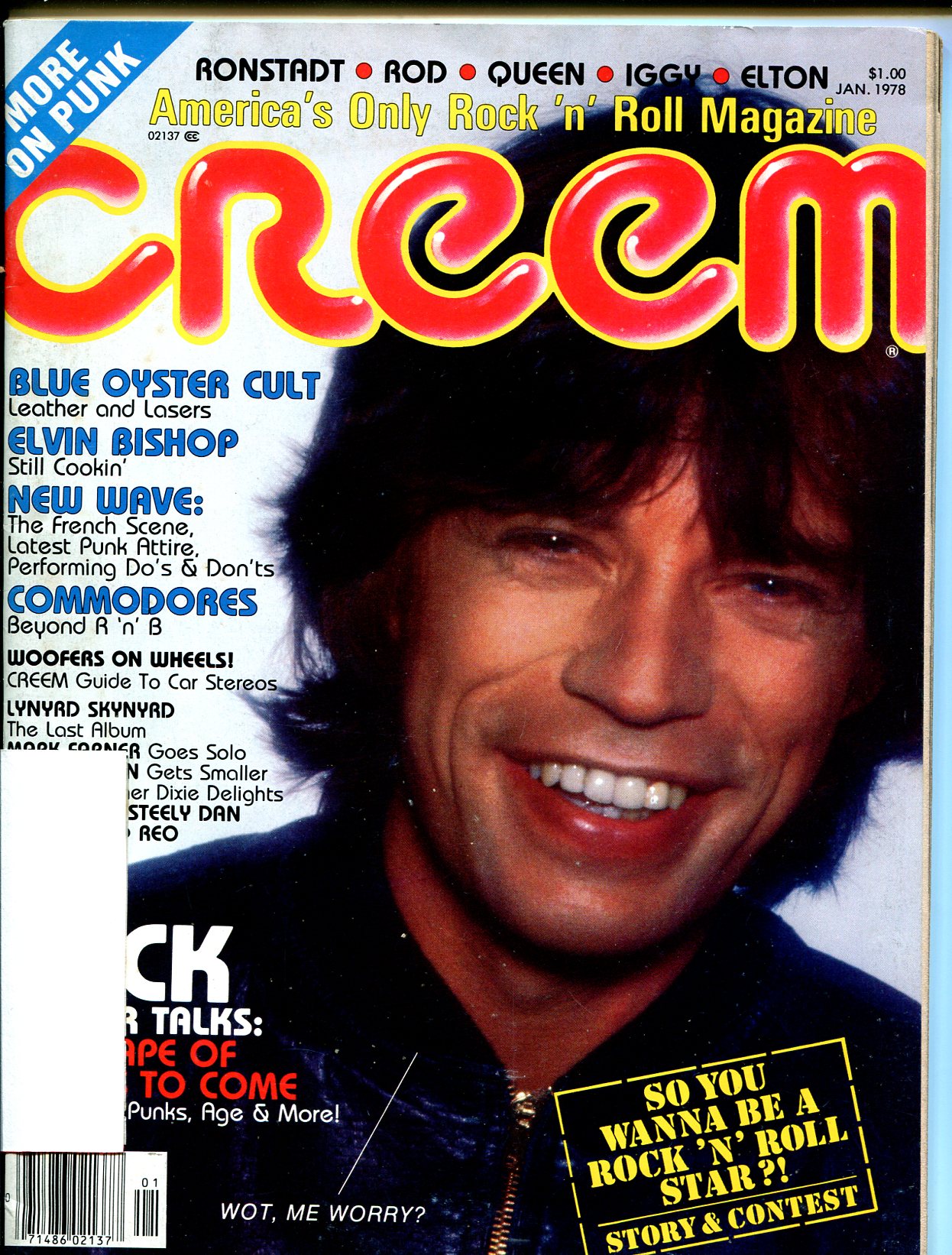 Creem 1/1978-MIck Jagger-Elton John-Linda Ronstadt-New Wave-VG: (1978 ...
