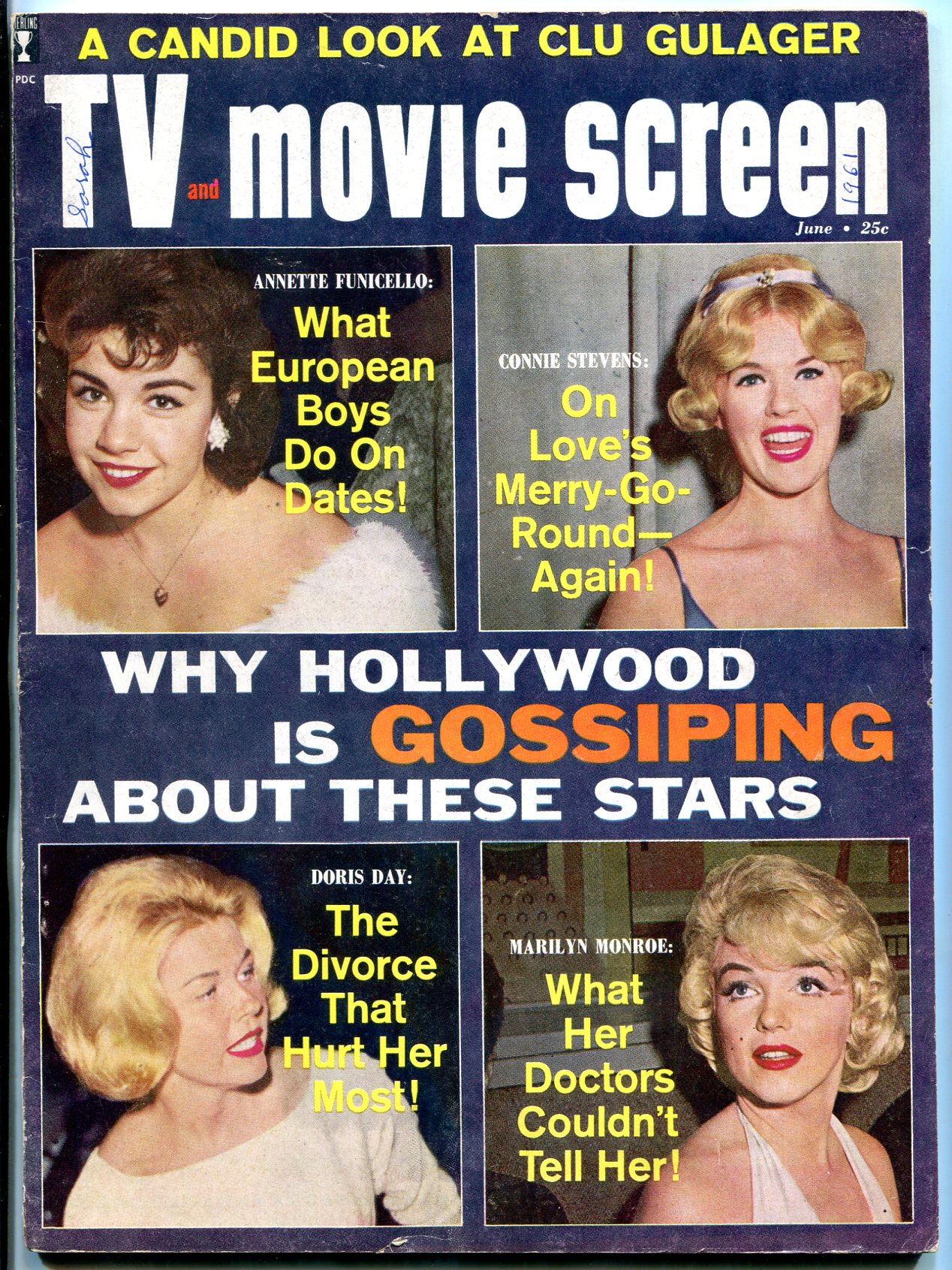 TV and Movie Screen Magazine June 1961- Annette Funicello- Marilyn ...