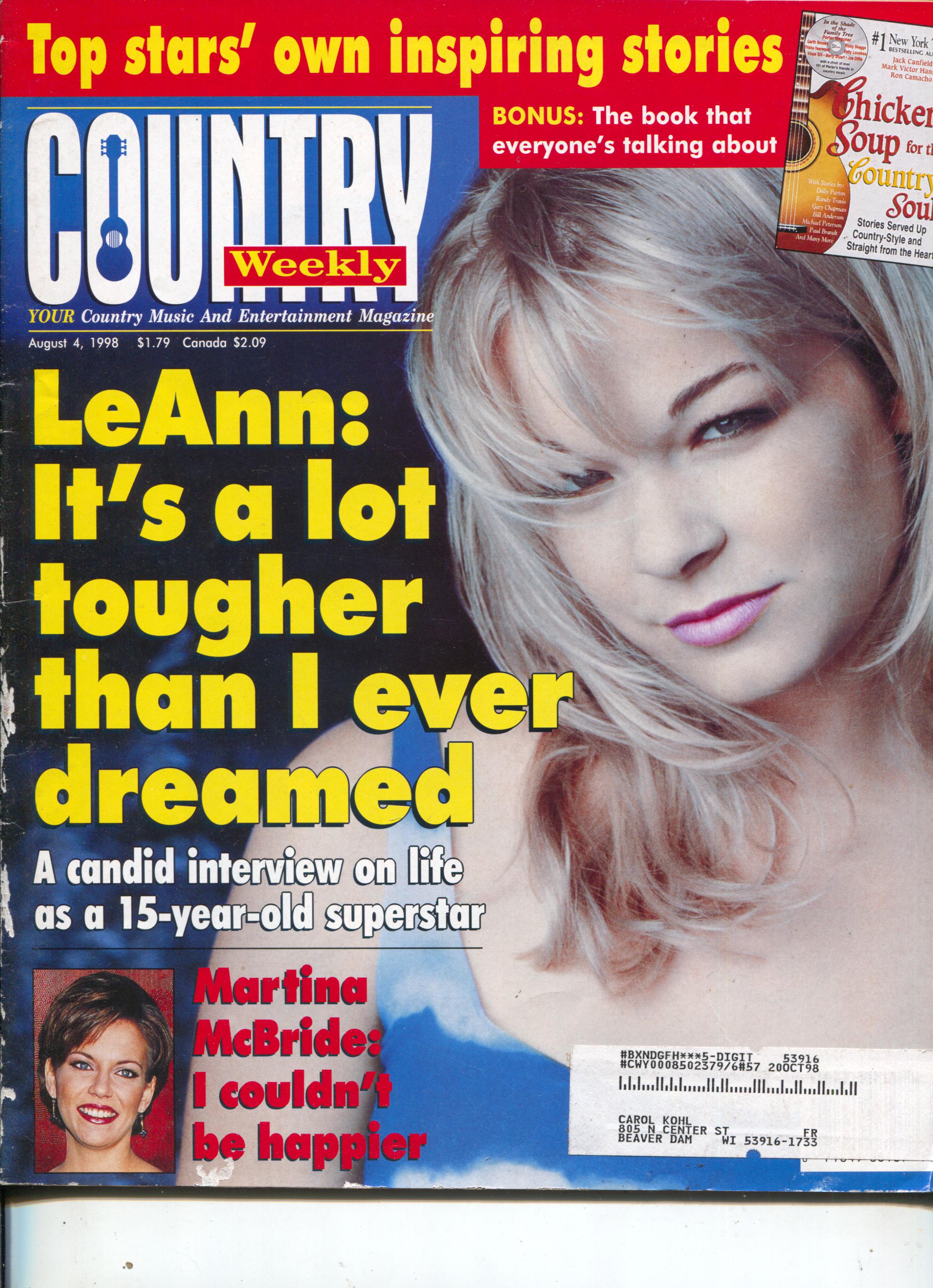 Country Weekly-LeAnn Rimes-Martina McBride-Shania Twain-Aug-1998: (1998 ...