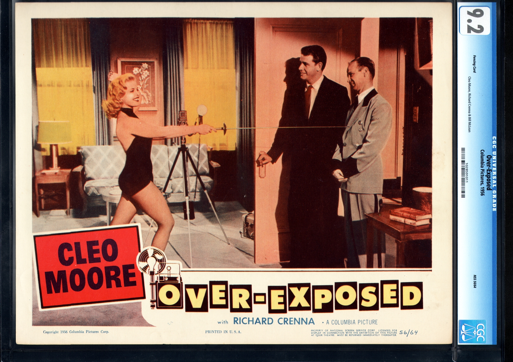 OVER-EXPOSED-CLEO MOORE-FENCING CARD-1956-HIGH GRADE-NM-CGC 9.2 LOBBY CARD NM-: As New Softcover ...