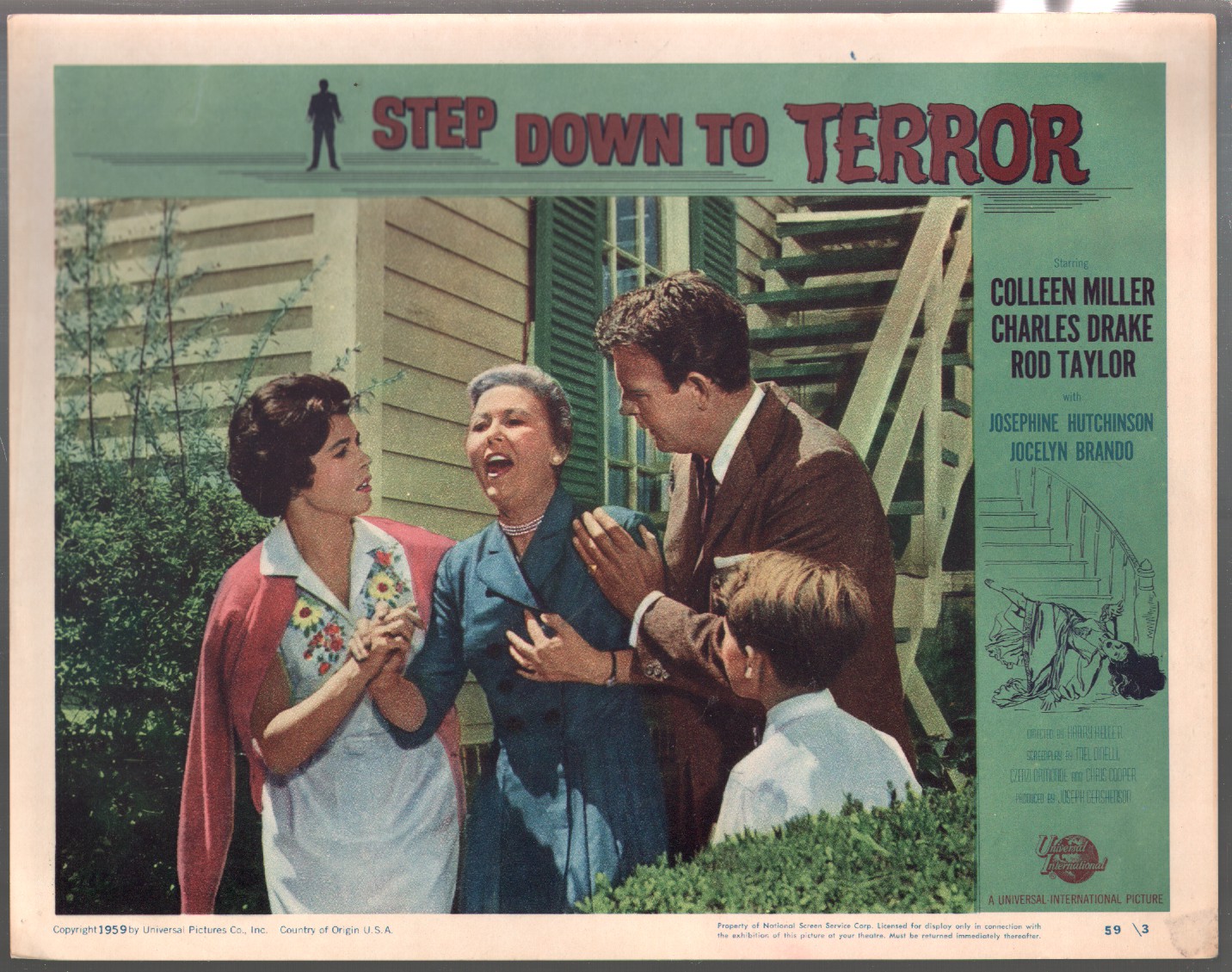 Step Down To Terror Lobby Card 1959-Charles Drake-Colleen MIller: (1959 ...