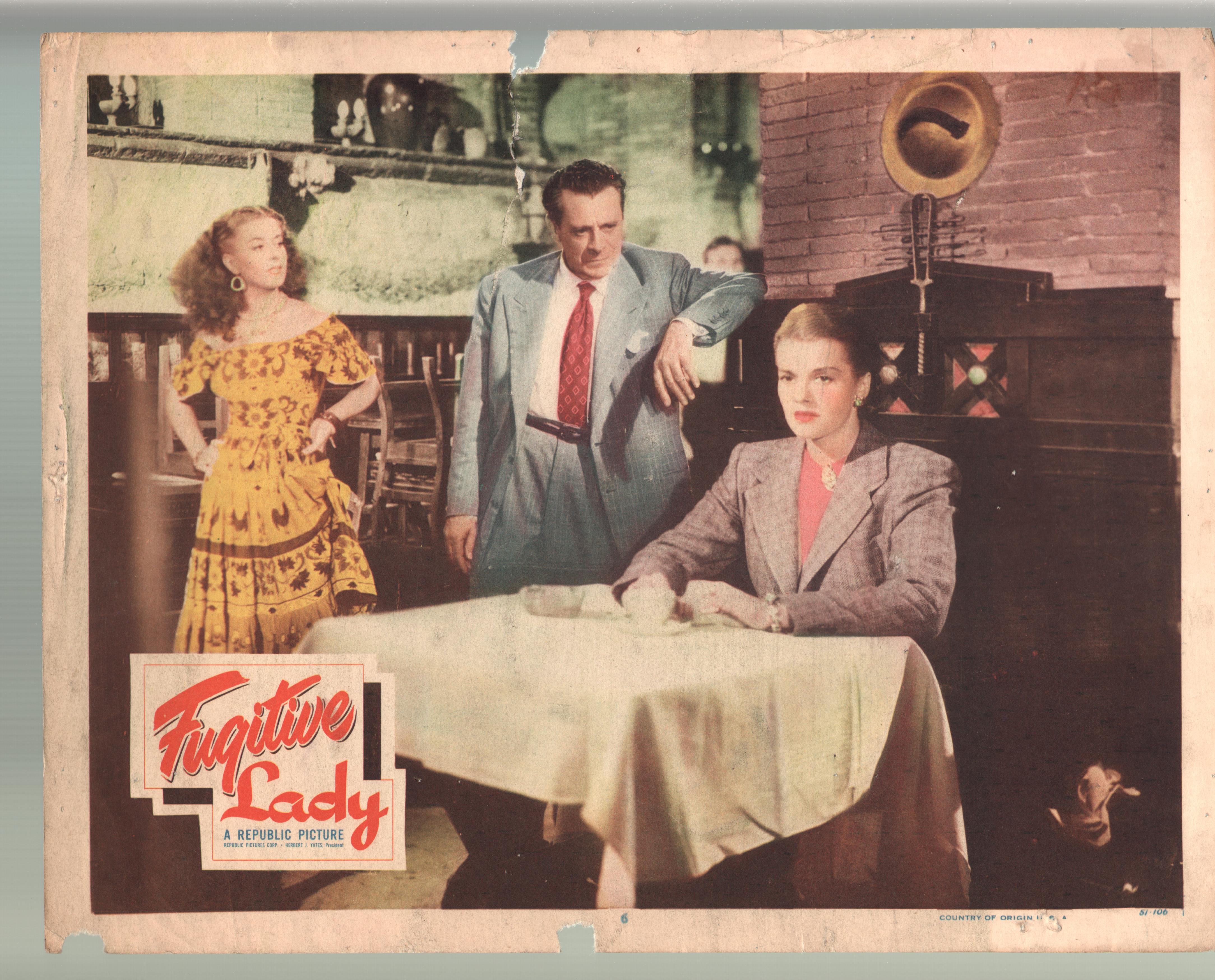 Fugitive Lady-Janis Paige-Color-Lobby Card-11x14: (1951) Photograph ...