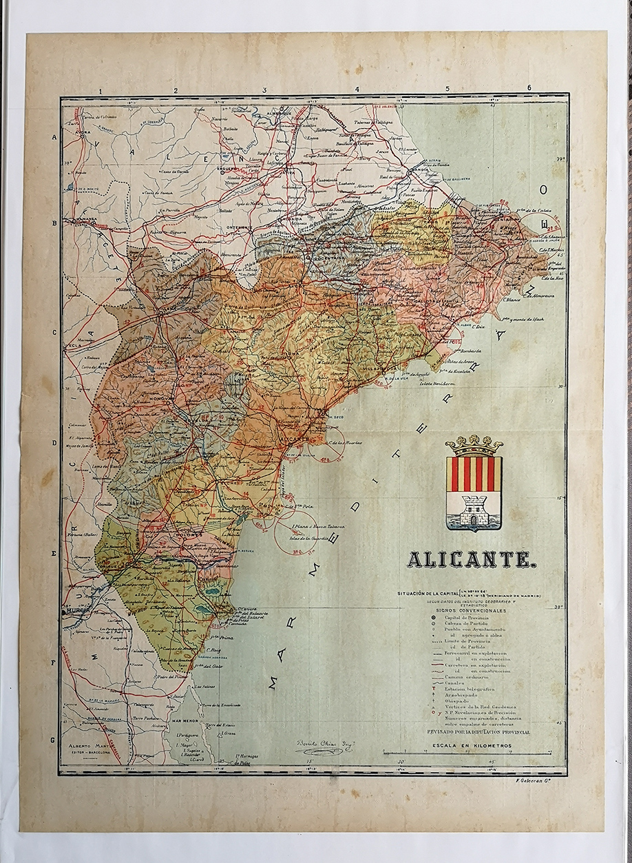 Mapa. Provincia de Alicante. Instituto Geográfico y Estadístico. by ...