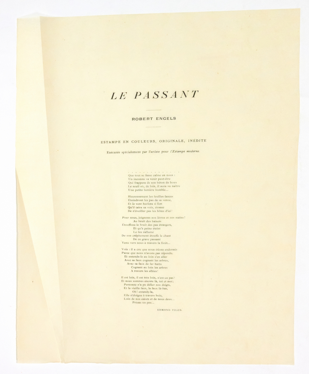 "Le passant" - Lithographie originale sur Japon - L'Estampe Moderne by ...