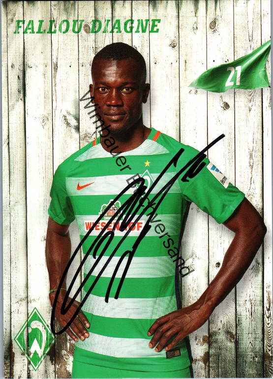 Original Autogramm Fallou Diagne Werder Bremen /// Autogramm Autograph ...