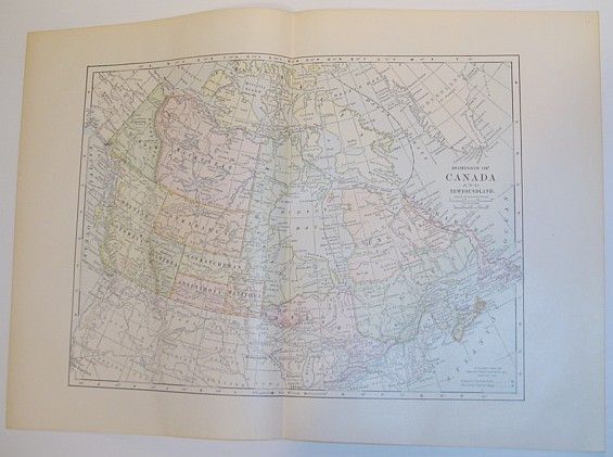 1899 Colour Map of the Dominion of Canada and Newfoundland by Author ...
