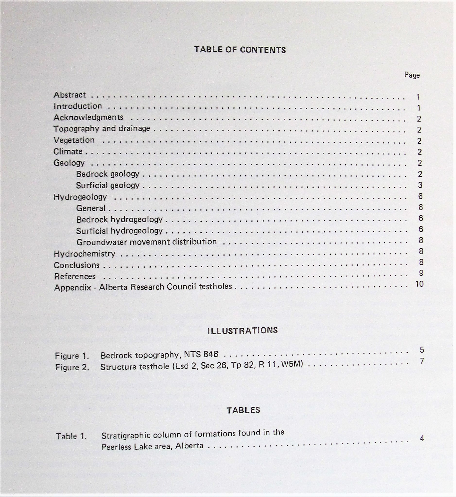 Hydrogeology of the Peerless Lake Area, Alberta by Ceroici, W.: Very ...