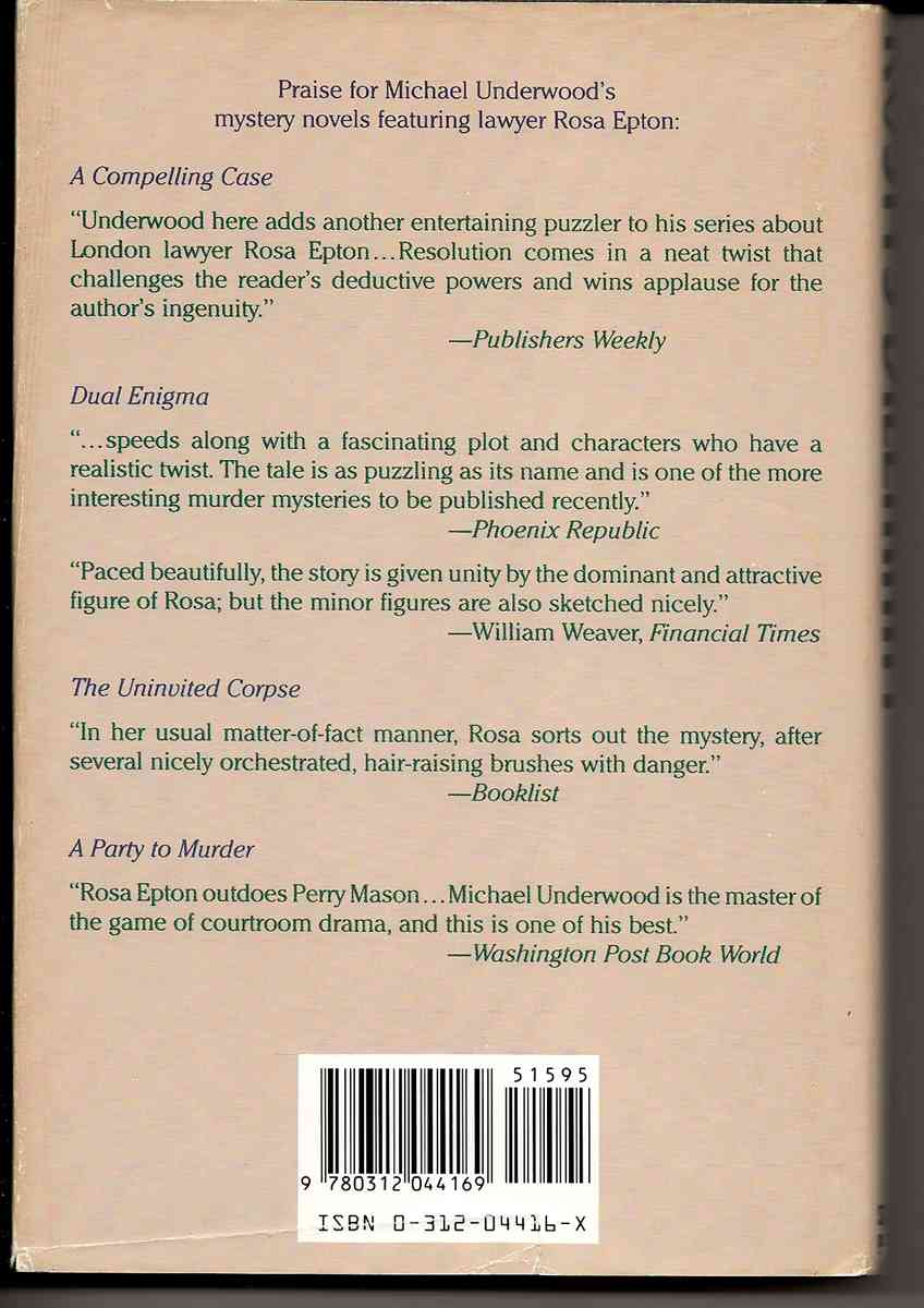 ROSA'S DILEMMA : A Rosa Epton Mystery by Underwood, Michael: Hardcover ...