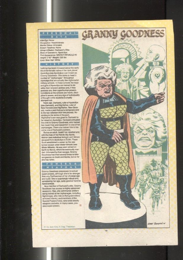 Ficha personaje DC Comics numero 047: Gravedigger y Granny Goodness by ...