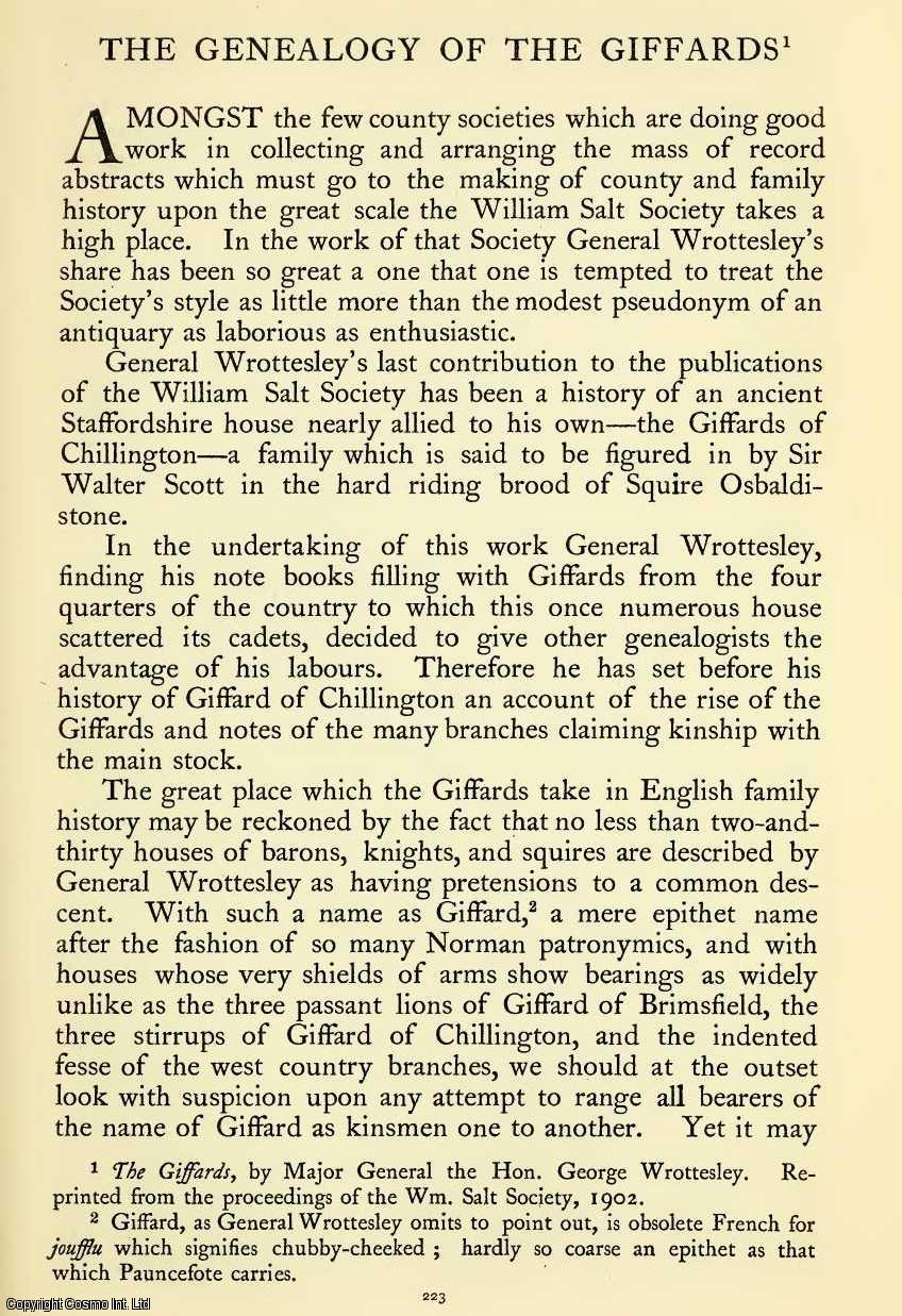 The Genealogy Of The Giffards of Chillington. An original article from ...