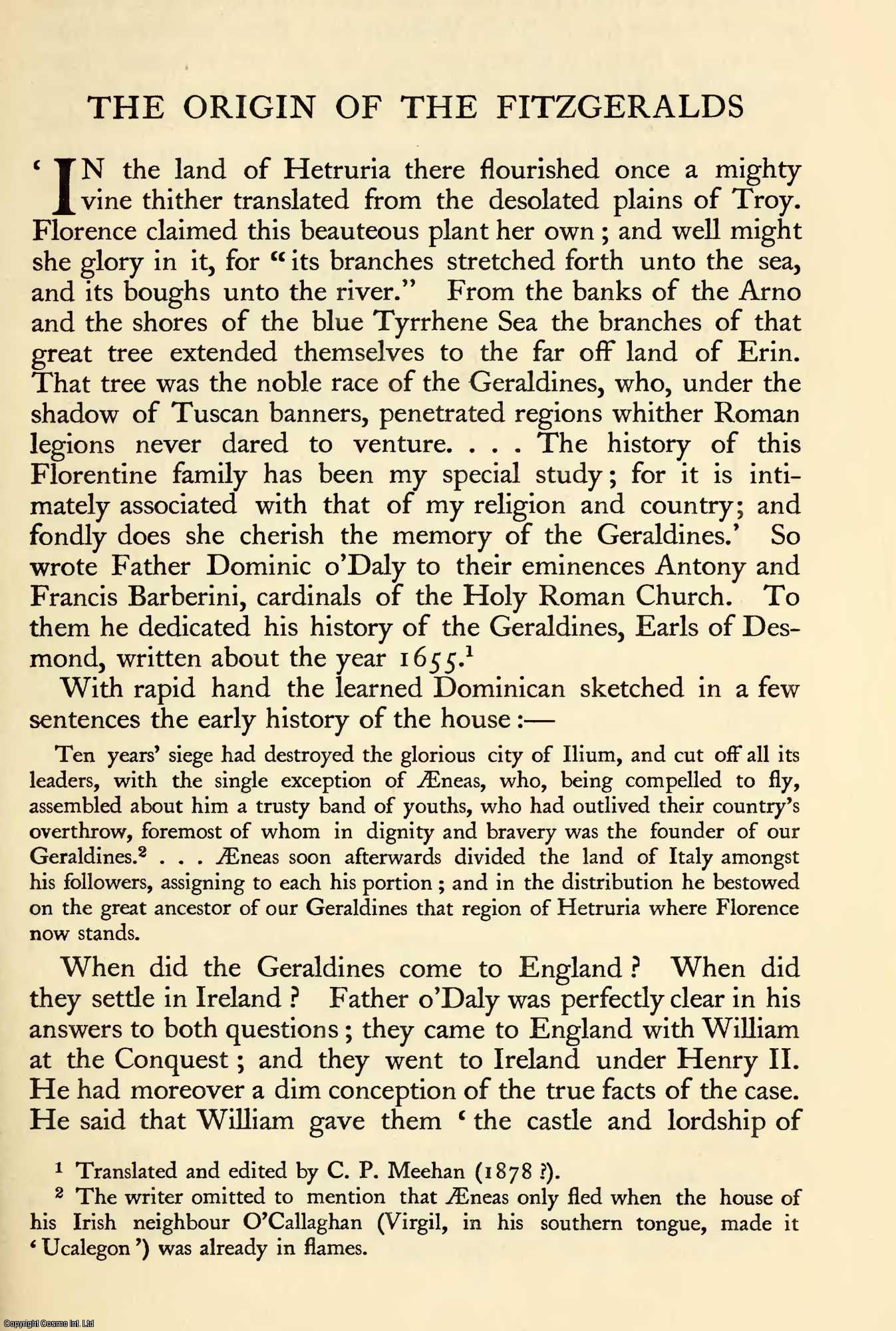 The Origin Of The Fitzgeralds. Part 1. An original article from The ...