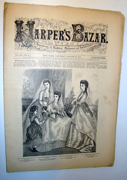 Harper's Bazar (Bazaar) Magazine, August 27, 1870 - A Repository of ...