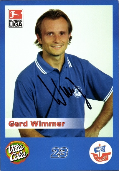 Ansichtskarte / Postkarte Fußballer Gerd Wimmer, Portrait, Autogramm ...