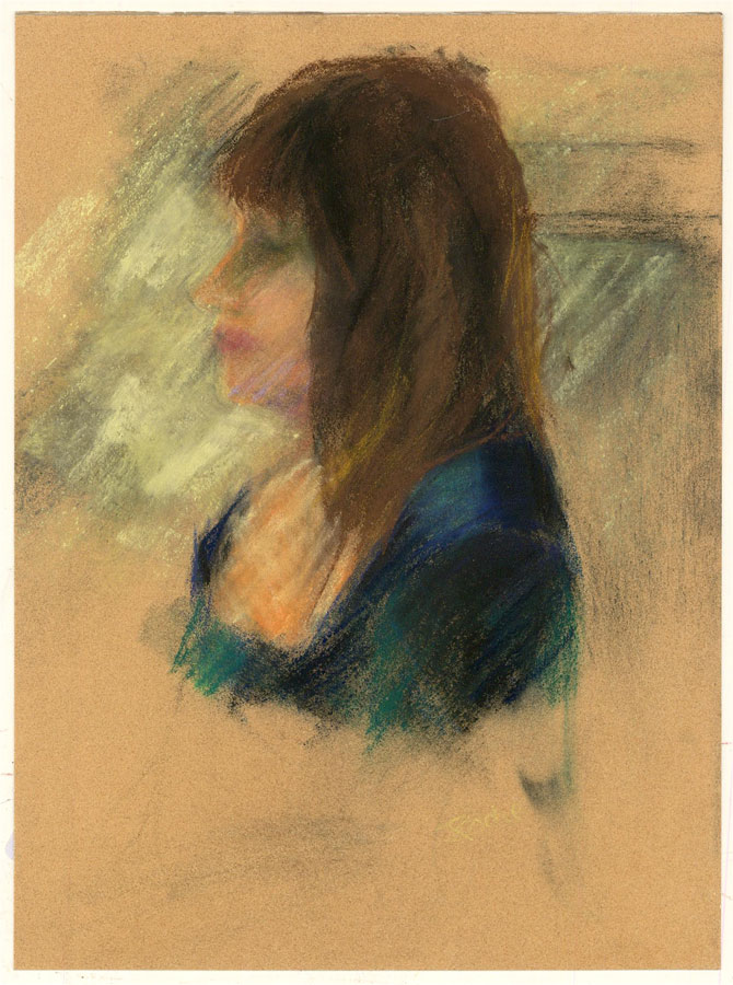 Joan Roche - Contemporary Pastel, Woman In Profile by Joan Roche ...