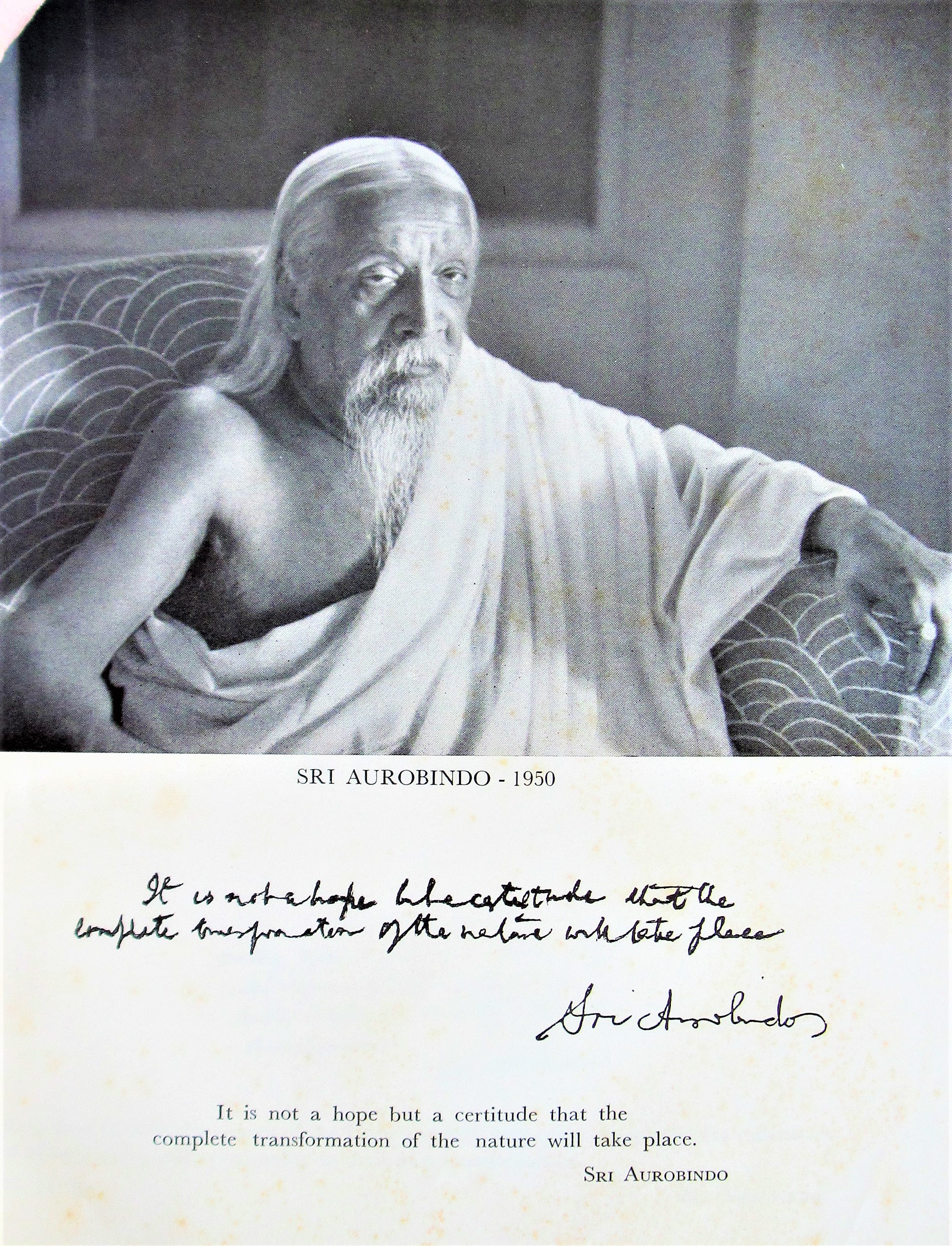Sri Aurobindo Circle. Sri Aurobindo Birth Centenary. Special Twenty ...