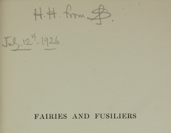 Fairies and Fusiliers - inscribed by Siegfried Sassoon by GRAVES ...