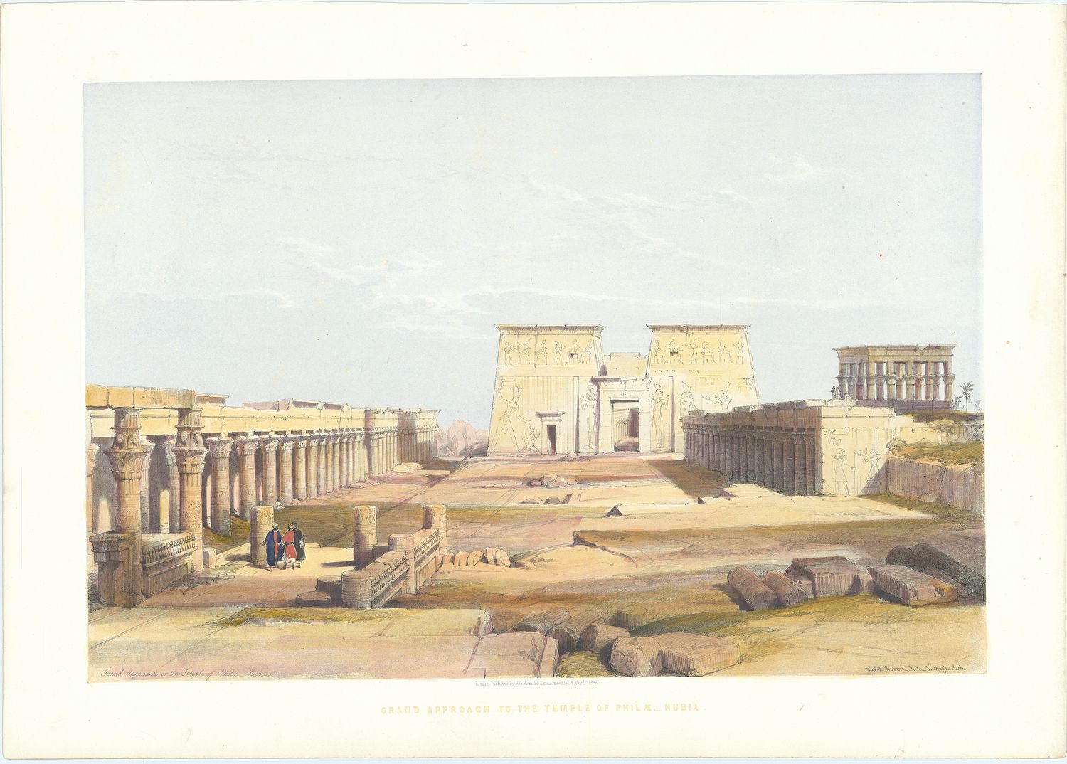 Grand Approach to the Temple of Philae, Nubia. by ROBERTS, David ...