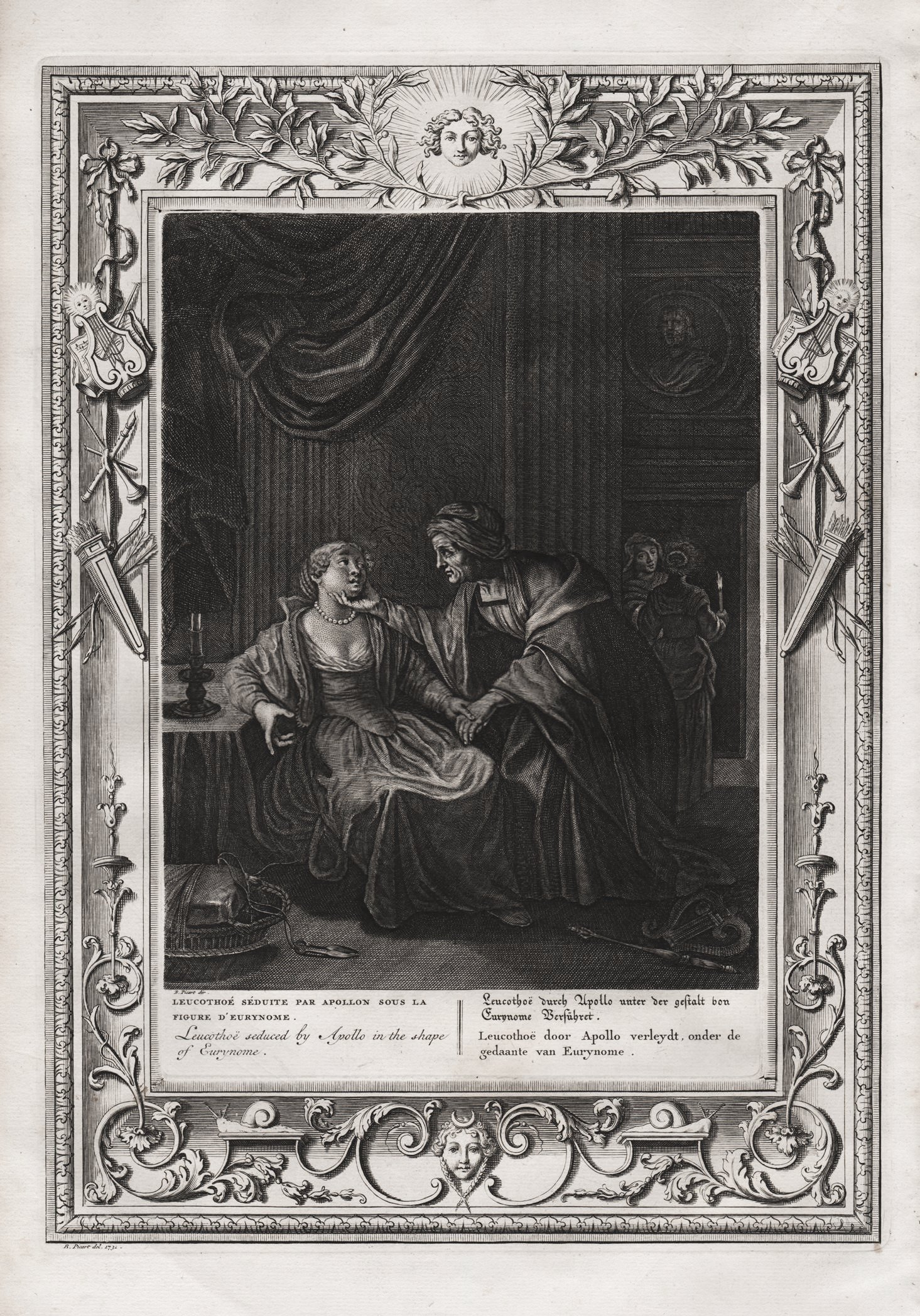 "Leucothoe seduite par Apollon sous la Figure d'Eurynome. / Leucothoe ...