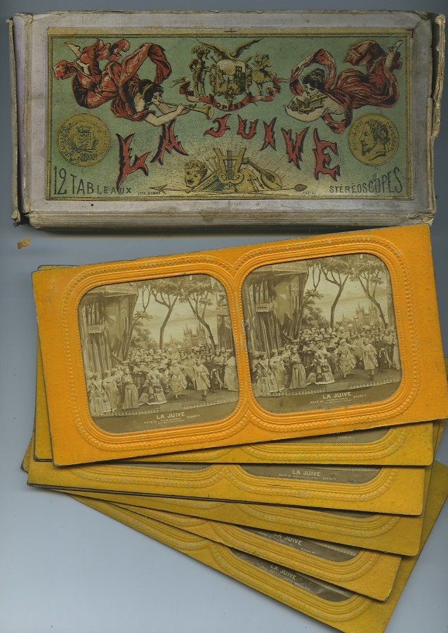 France Opera La Juive by Halevy Old Marinier Tissue Stereoview box 1867 ...