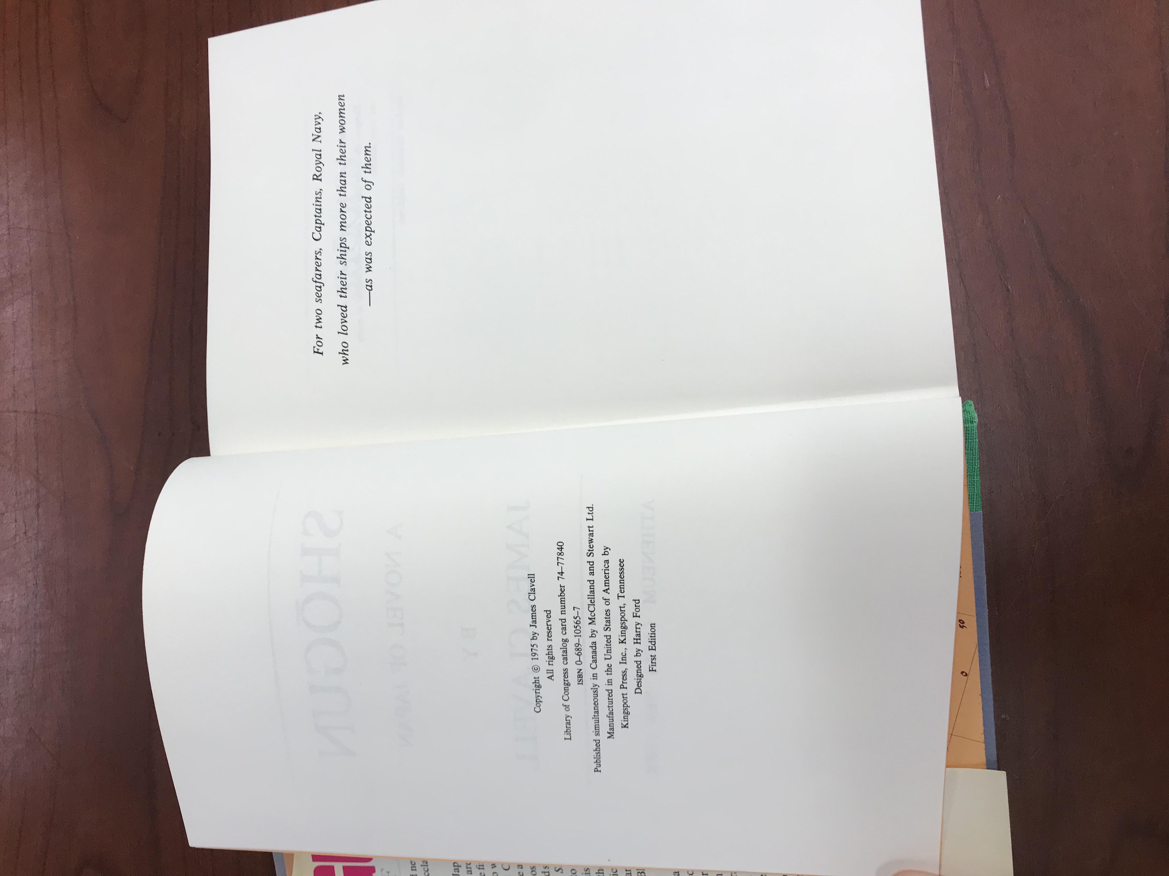 Shogun by James Clavell: Good Hardcover (1975) 1st Edition ...