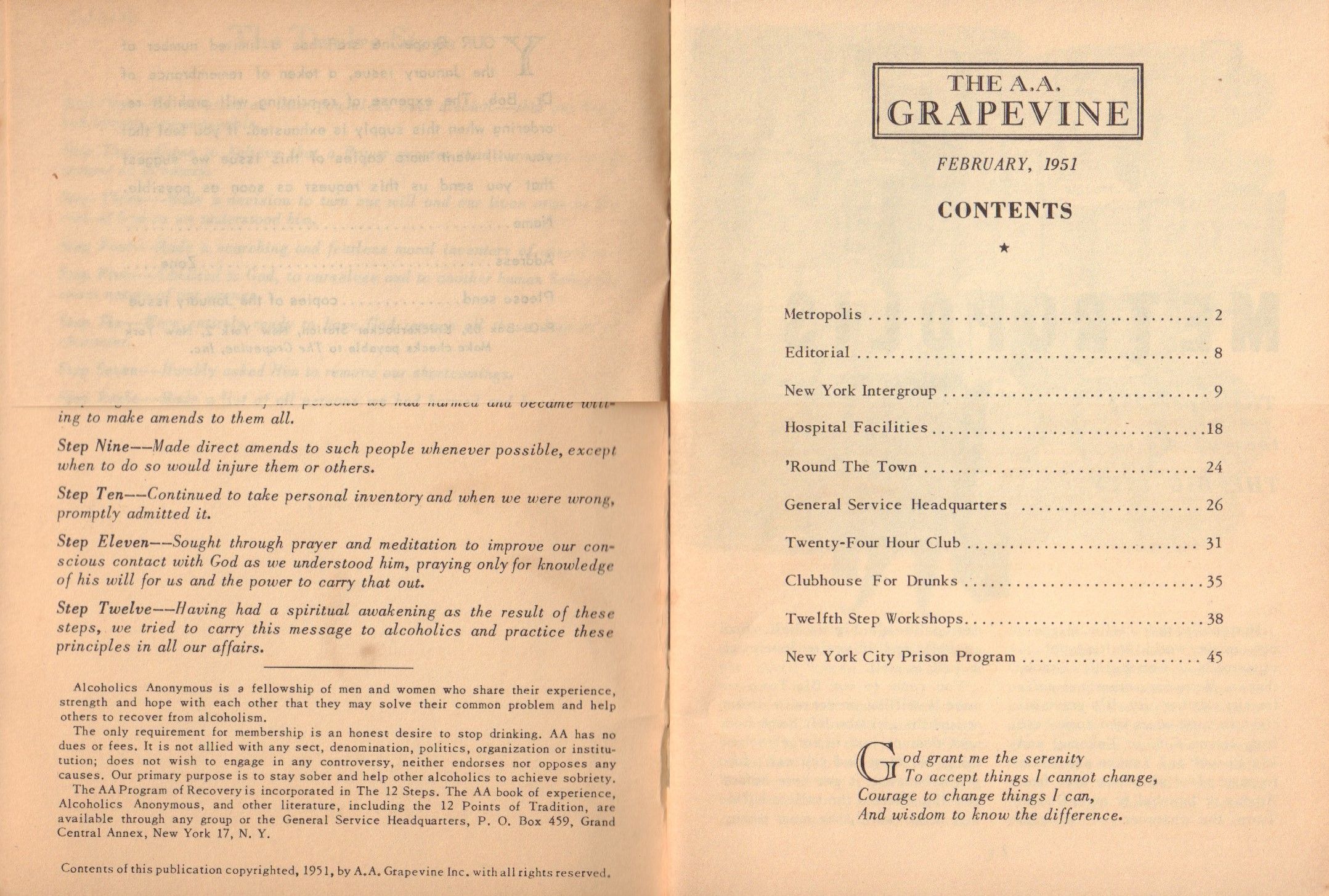 [Alcoholics Anonymous] The A.A. Grapevine -- February 1951 by A.A ...