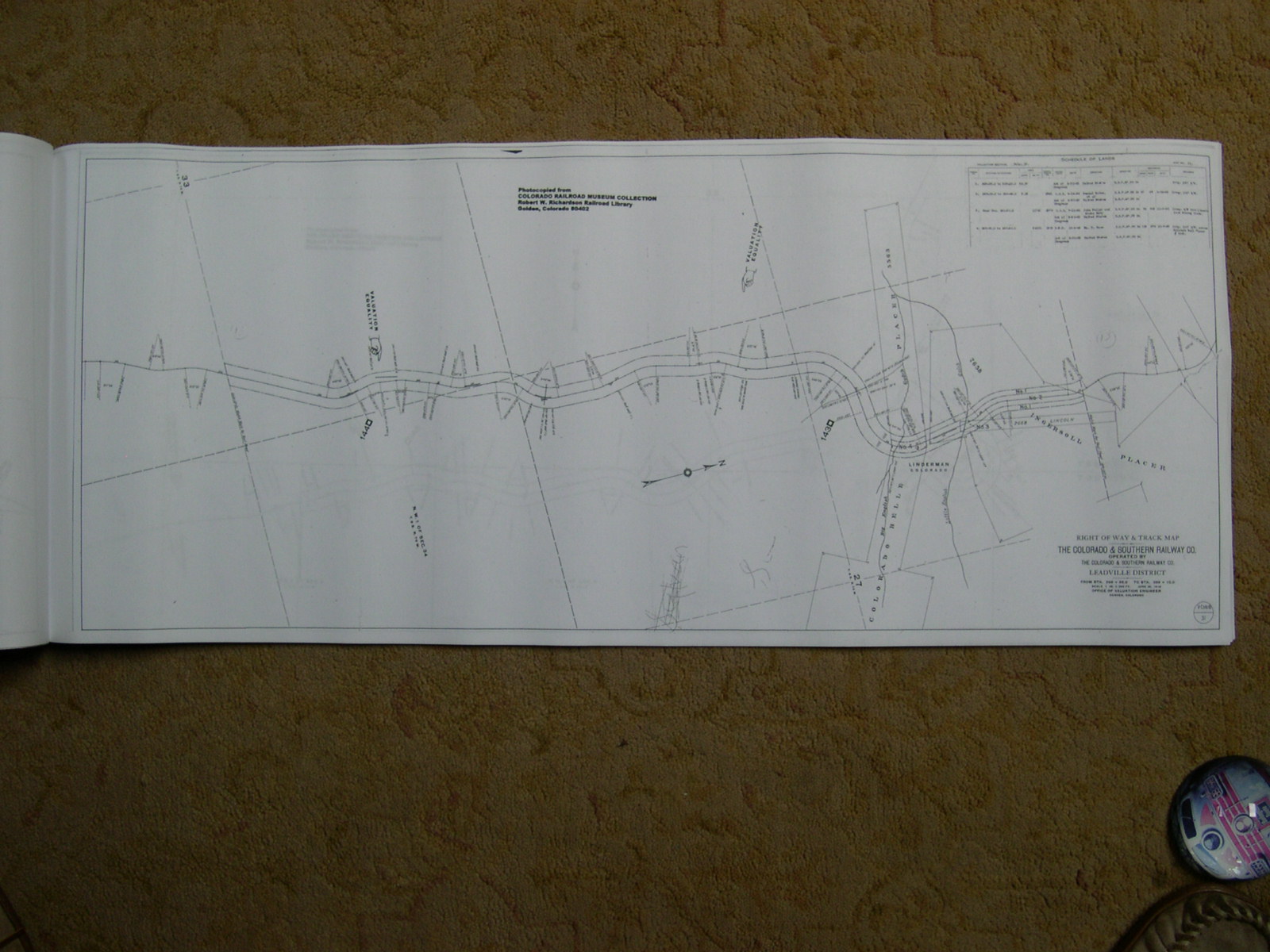 COLRADO & SOUTHERN RAILWAY ICC VALUATION MAPS; CLIMAX, COLORADO TO ...