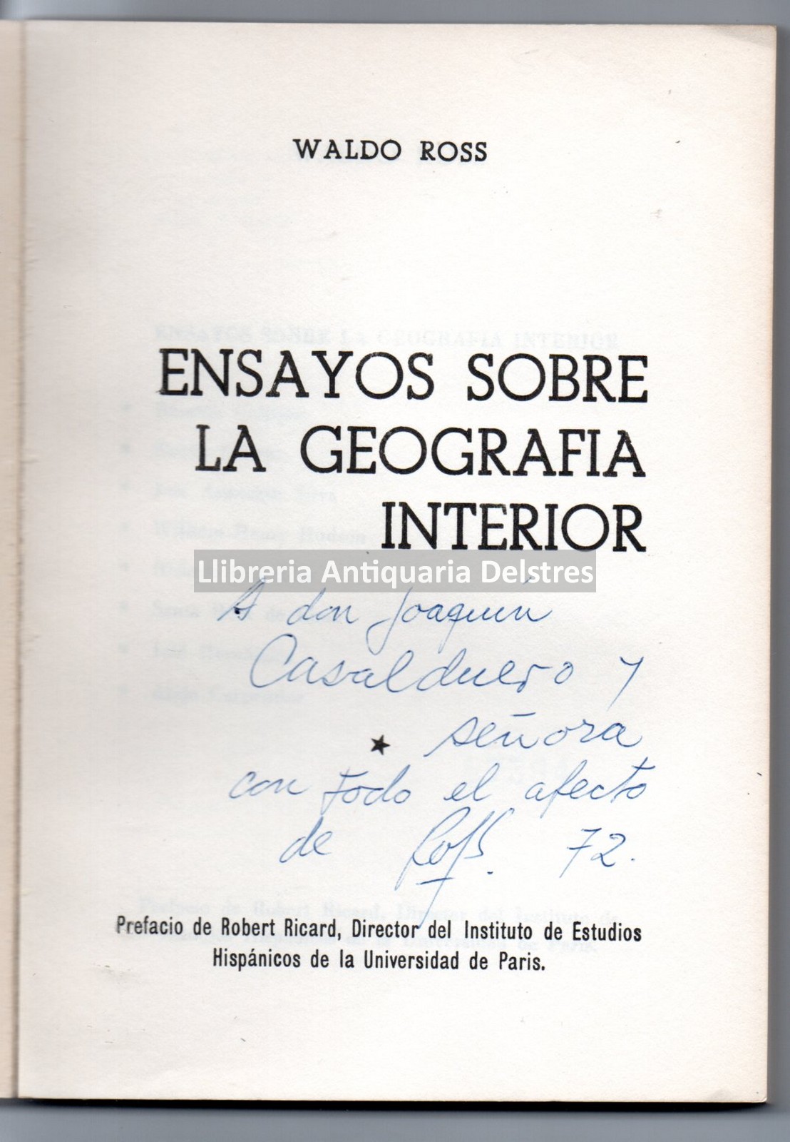 Ensayos sobre la geografia interior. Prefacio de Robert Ricard ...