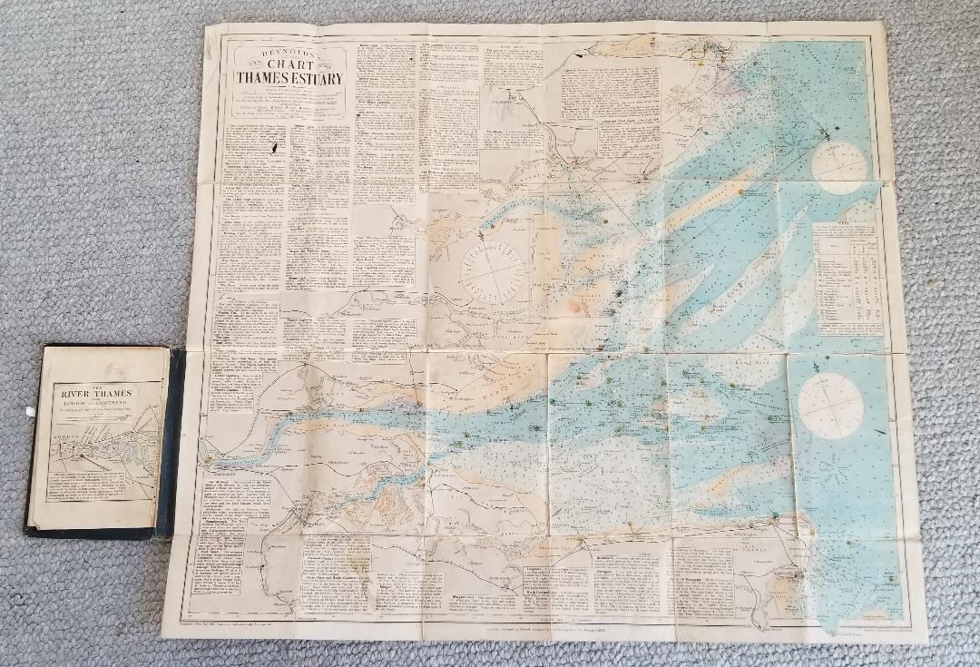 Reynolds's New Coloured Chart of the Thames Estuary.to Harwich ...