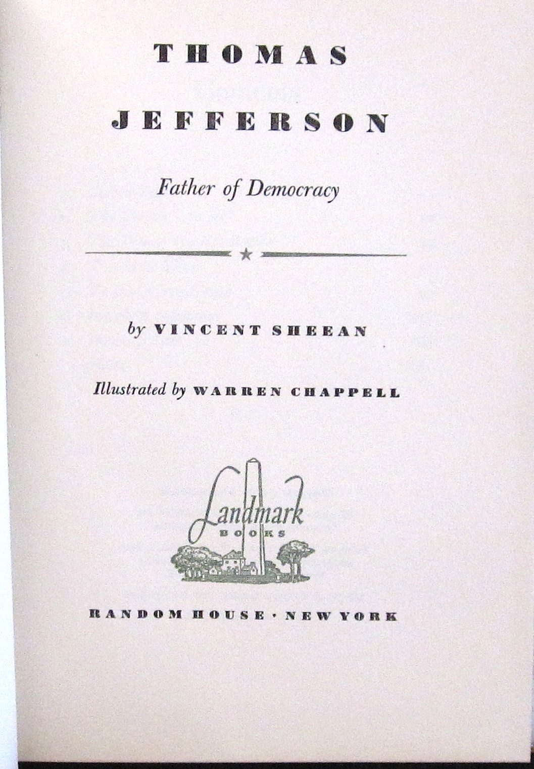 Thomas Jefferson: Father of Democracy Illustrated By Warren Chappell by ...