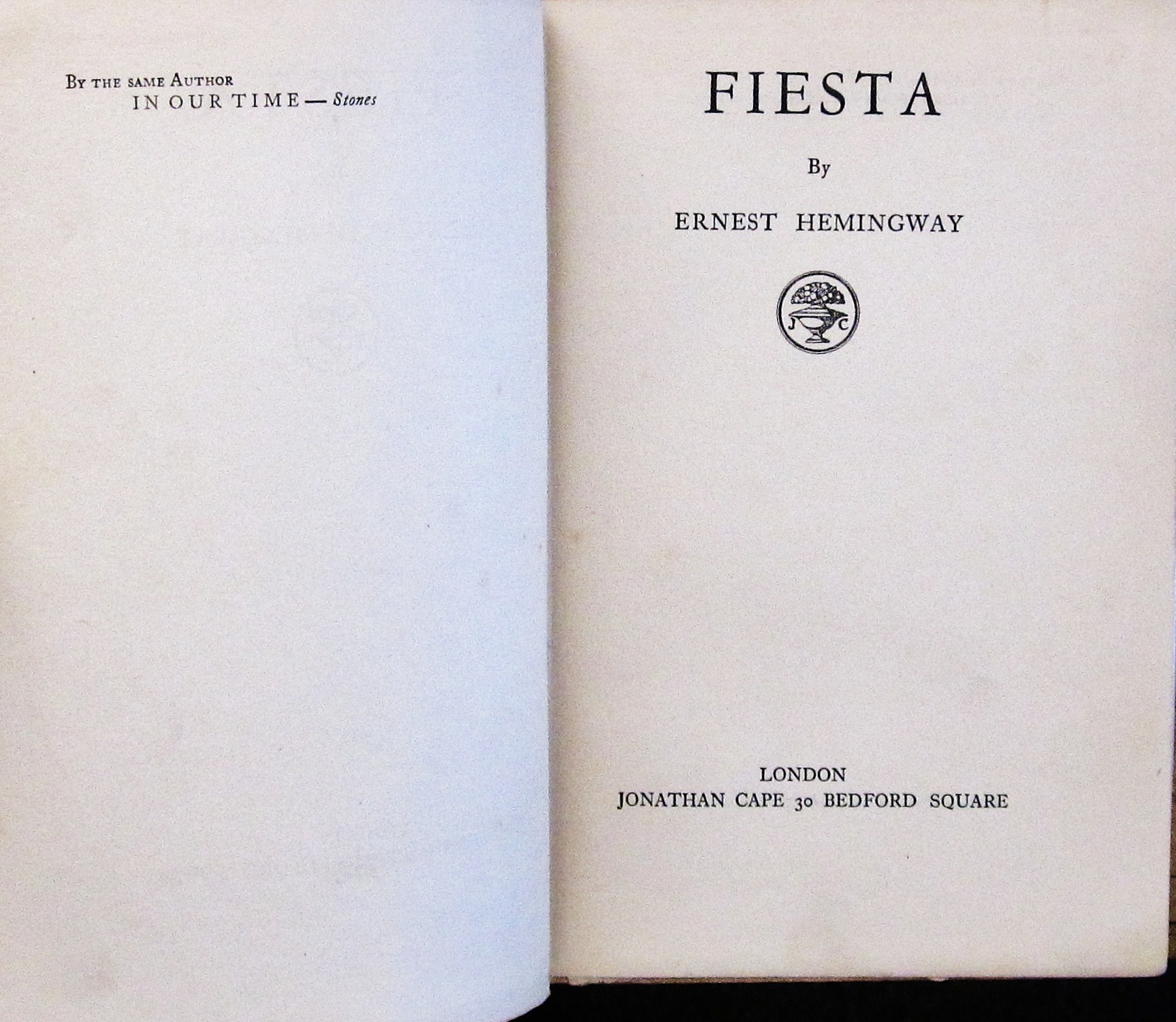 Fiesta [The Sun Also Rises] by Hemingway, Ernest: Very Good Hardcover ...
