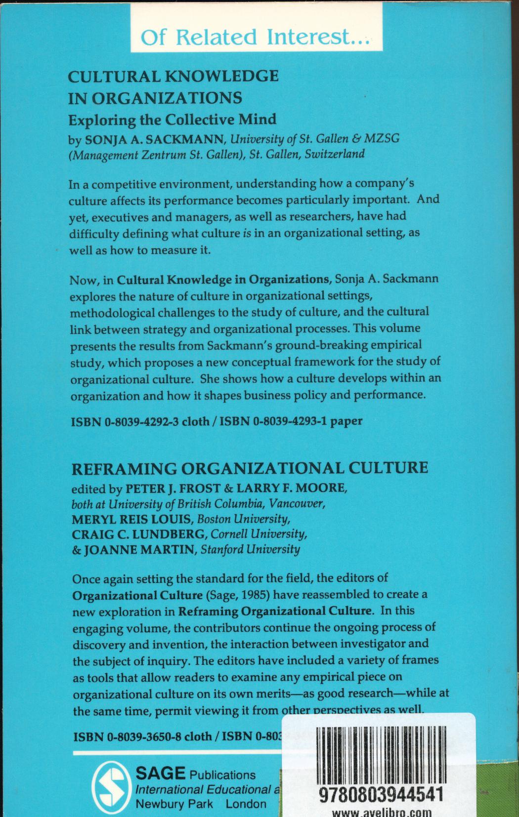 Exploring Complex Organizations A Cultural Perspective de Czarniawska ... Exploring Complex Organizations A Cultural Perspective de Czarniawska ...