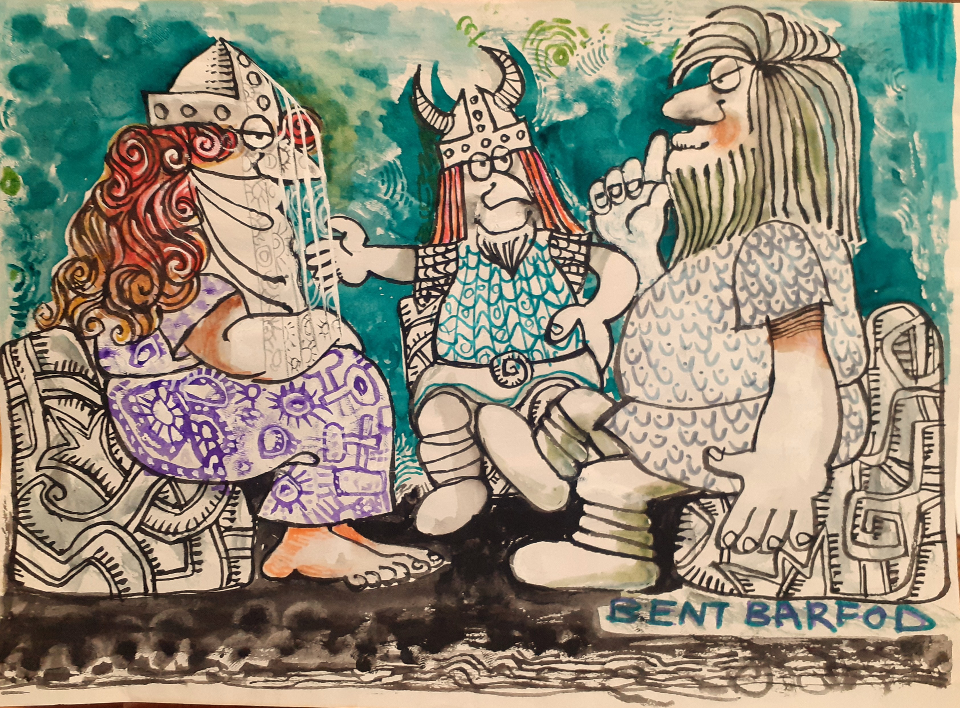 Bent Barfod disegno originale anni '60/'70 circa by Bent Barfod: Buono ...