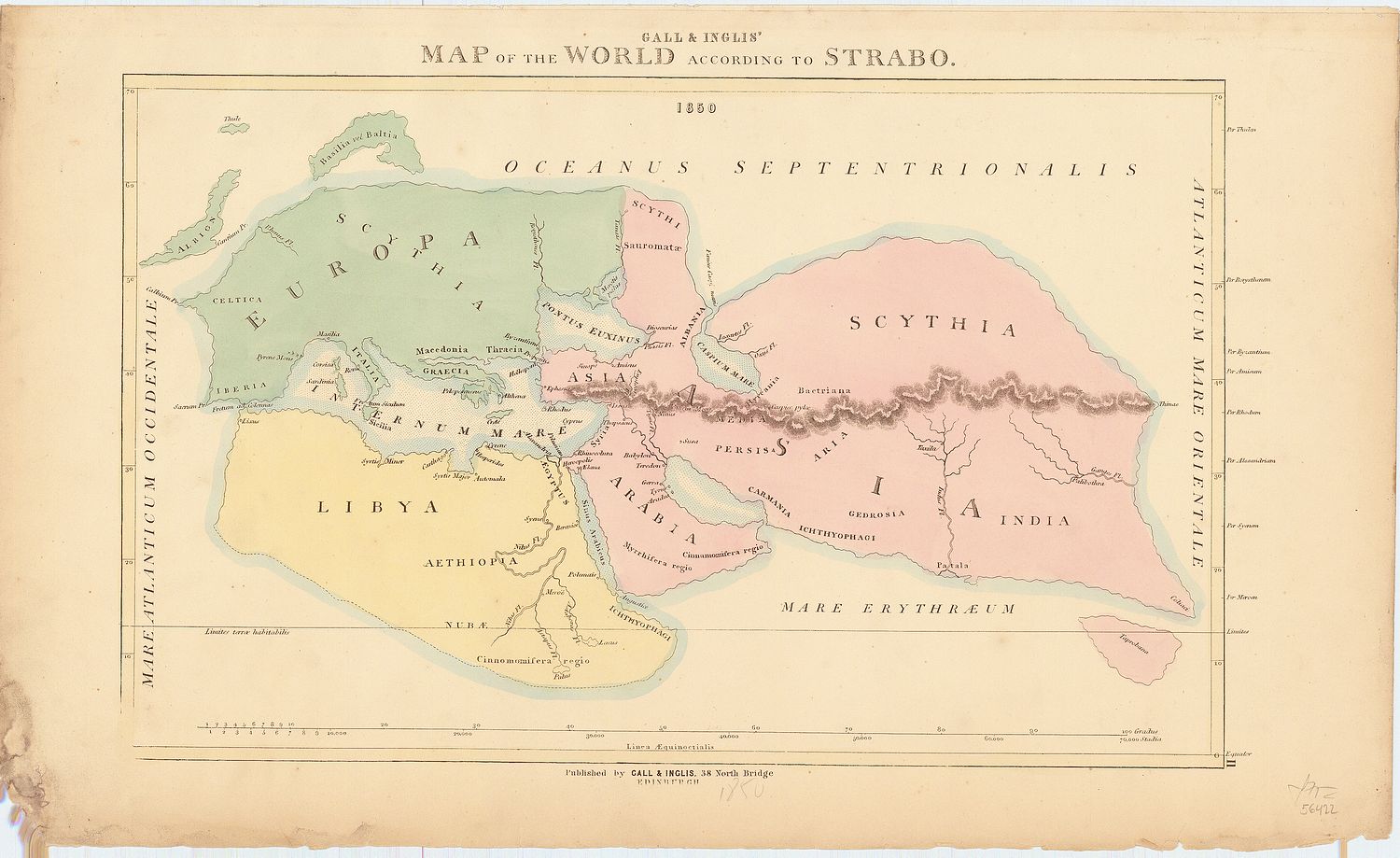Gall & Inglis' Map of the World according to Strabo. von GALL & INGLIS ...