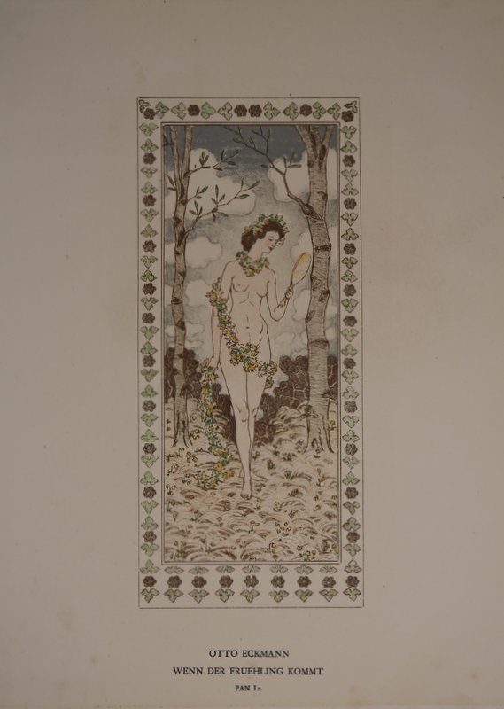 "Wenn der Fruehling kommt". Farblithographie, am Unterrand ...