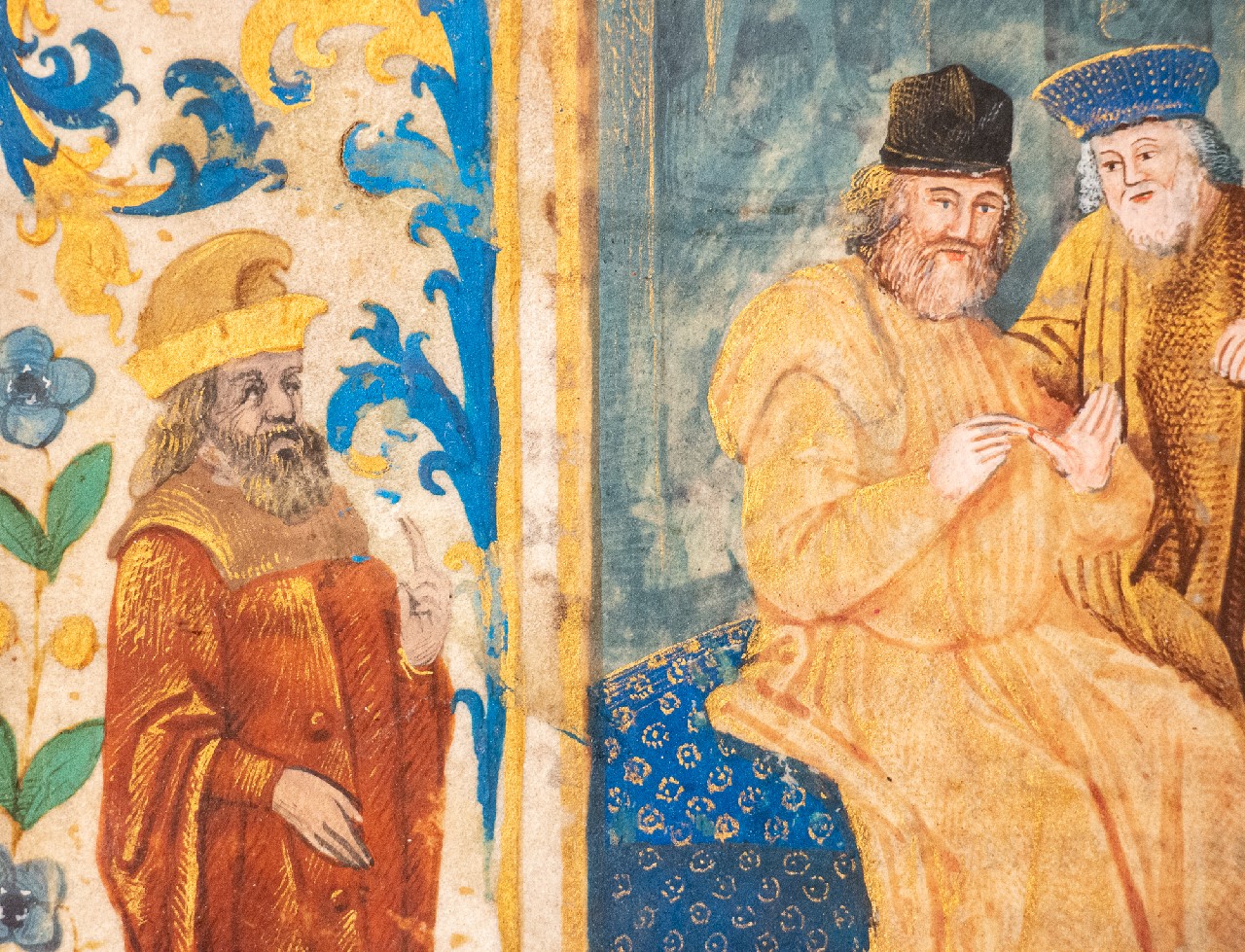 Youth and Old Age, a miniature on a cutting from an illuminated ...